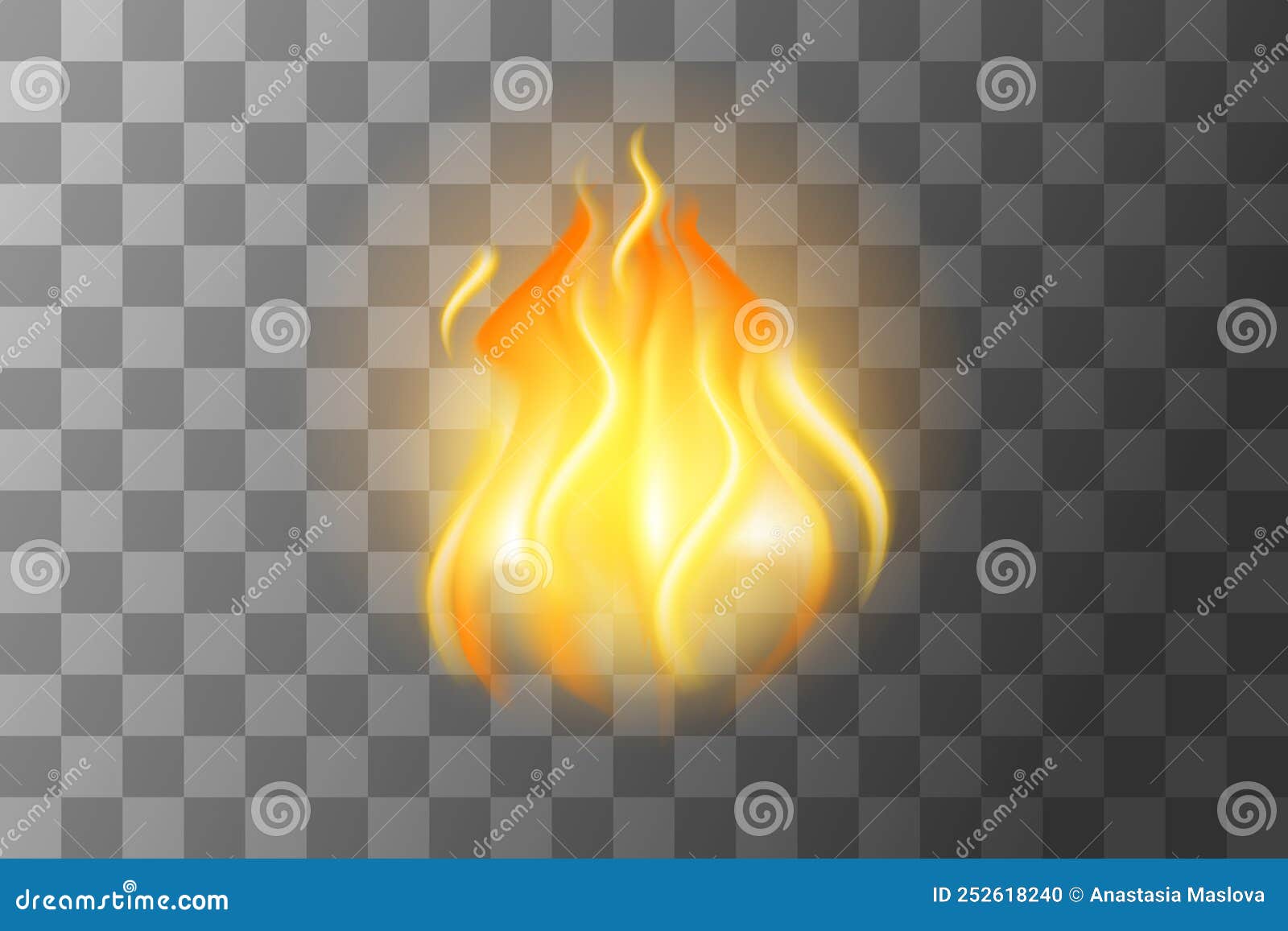 Fire Flame Light Effect Vector Illustration Isolated on Transparent ...
