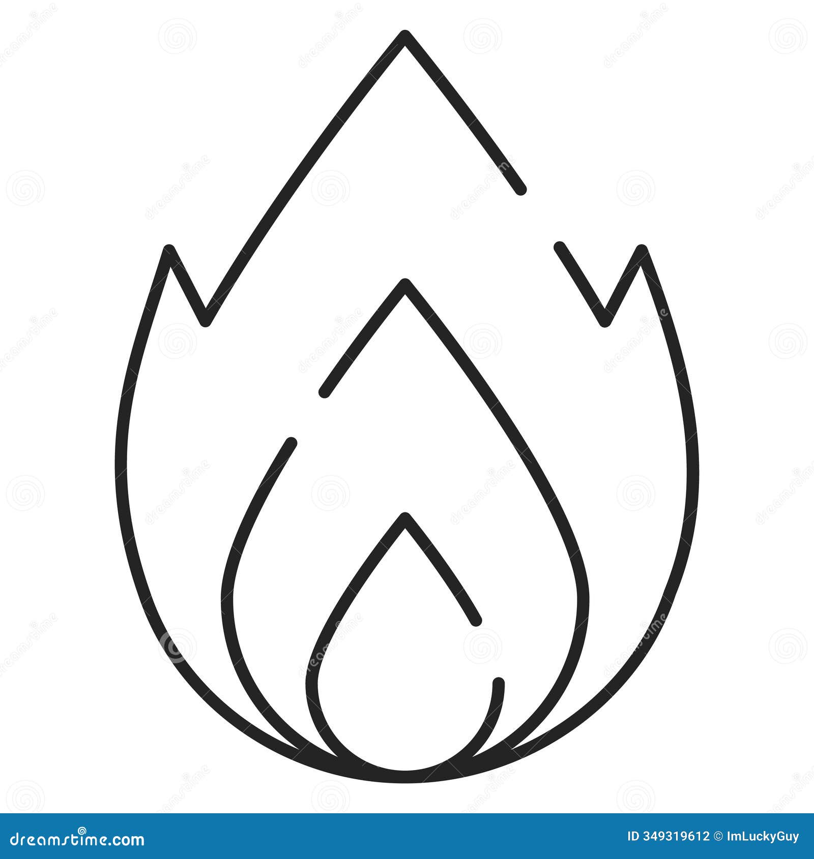 Fire Flame Line Icon Vector Isolated Stock Vector - Illustration of ...