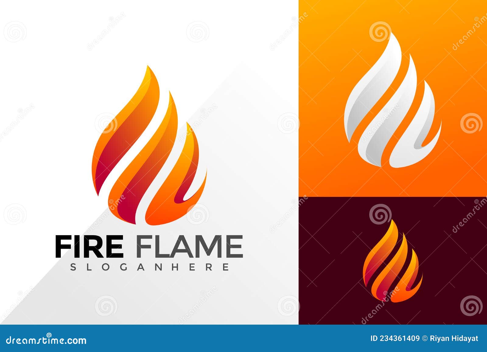 Fire Flame Logo Design Inspiration. Abstract Emblem, Designs Concept ...
