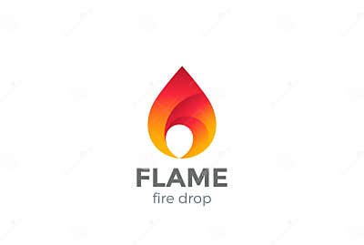 Fire Flame Logo Design Vector Droplet. Red Drop Stock Vector ...