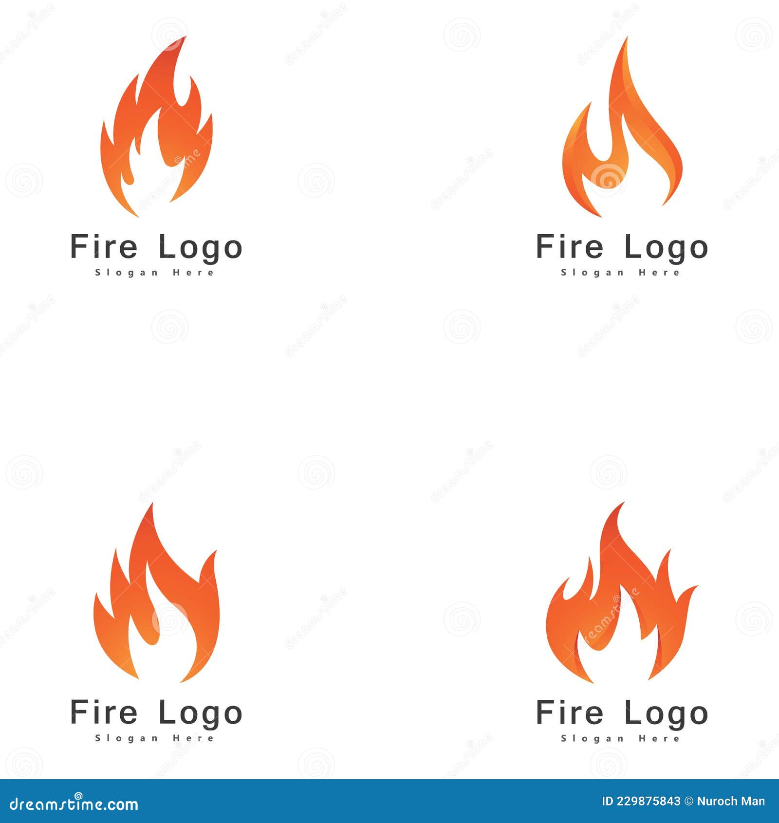 Fire Flame Logo Design Vector Template Drop Silhouette. Creative ...