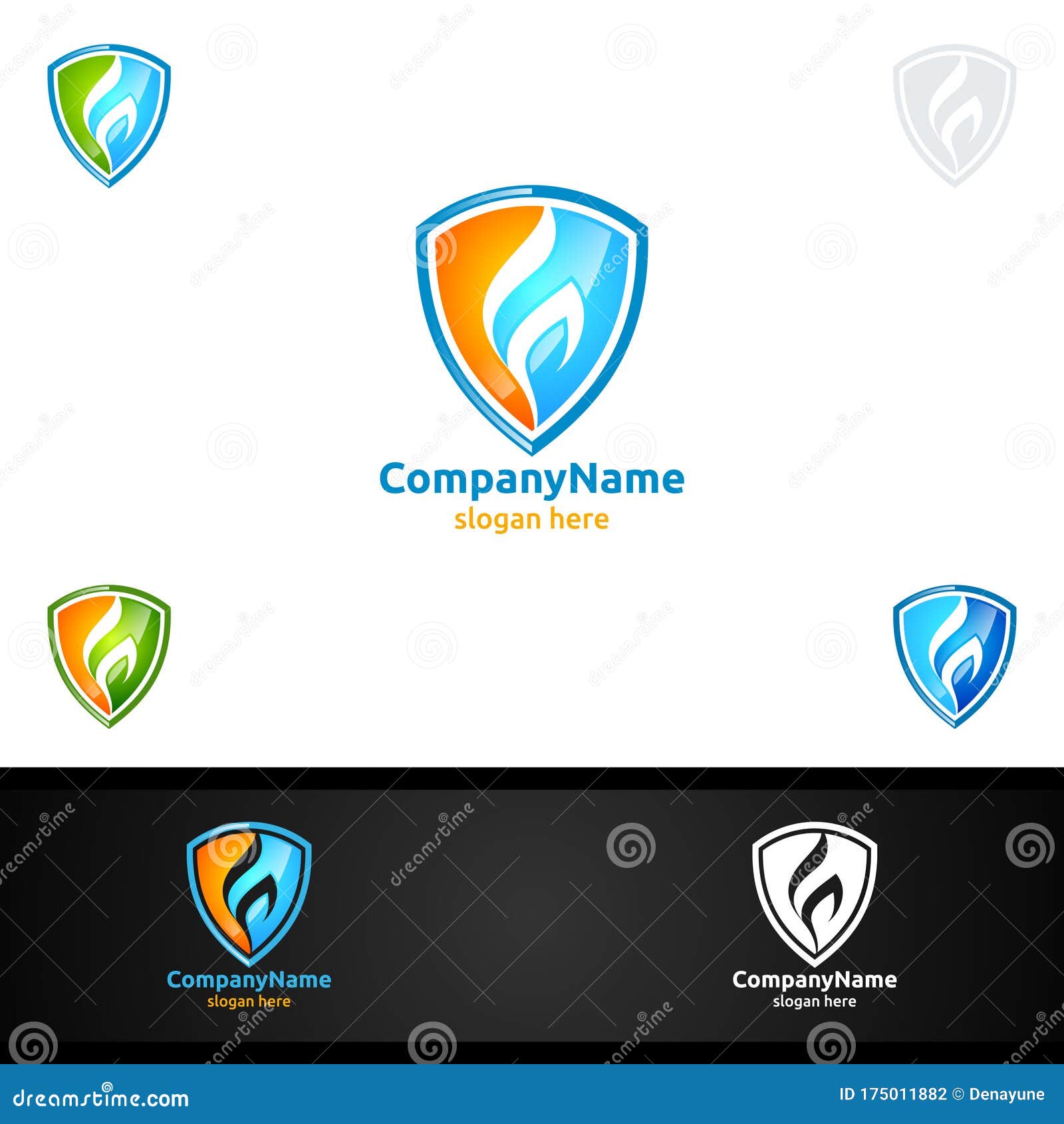 Fire Flame Logo Security Concept Design Stock Vector - Illustration of ...