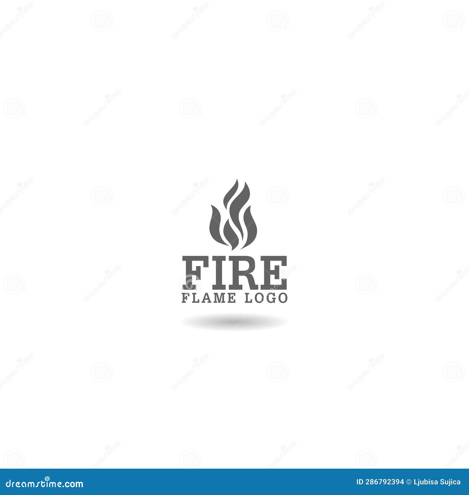 Fire Flame Logo Template with Shadow Stock Vector - Illustration of ...