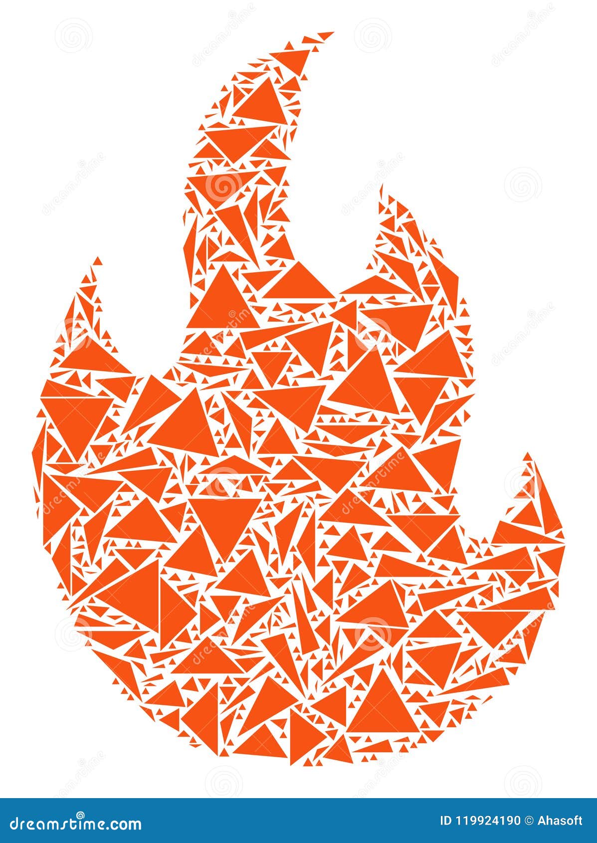 Fire Flame Mosaic of Triangles Stock Vector - Illustration of concept ...