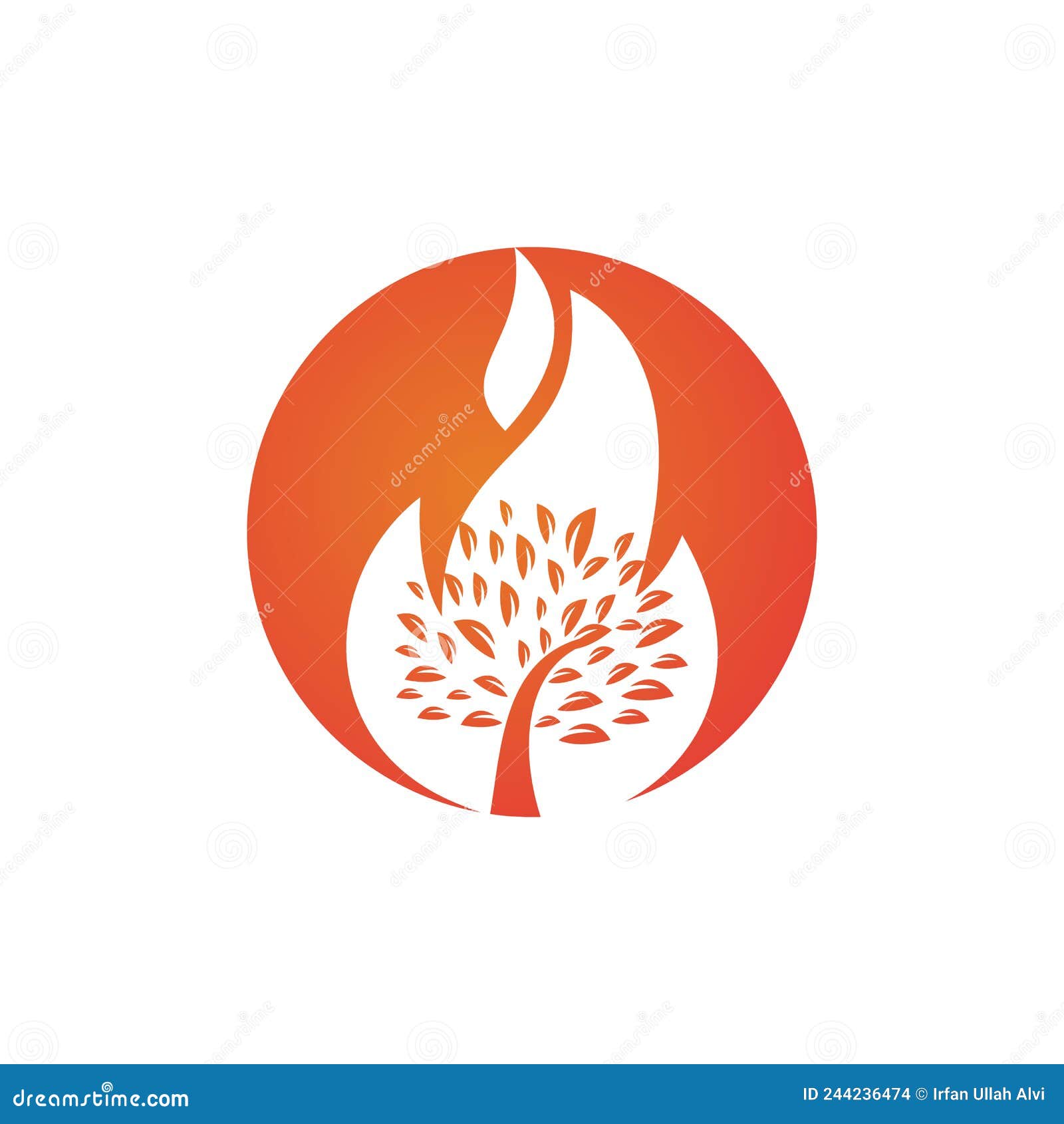Fire Tree Vector Logo Design Template. Flame Nature Icon Logo Concept ...