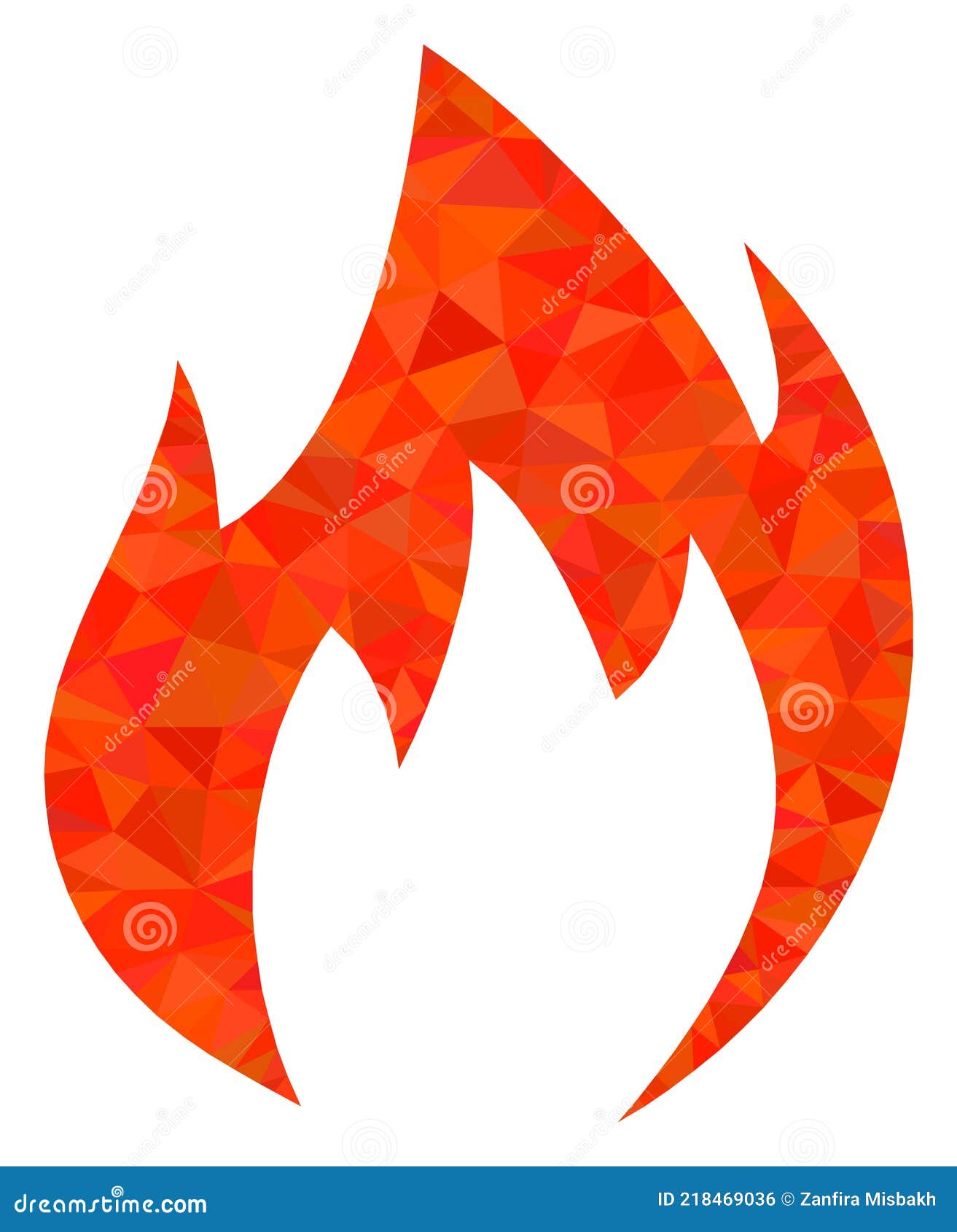 Fire Flame Polygonal Lowpoly Flat Icon Stock Vector - Illustration of ...