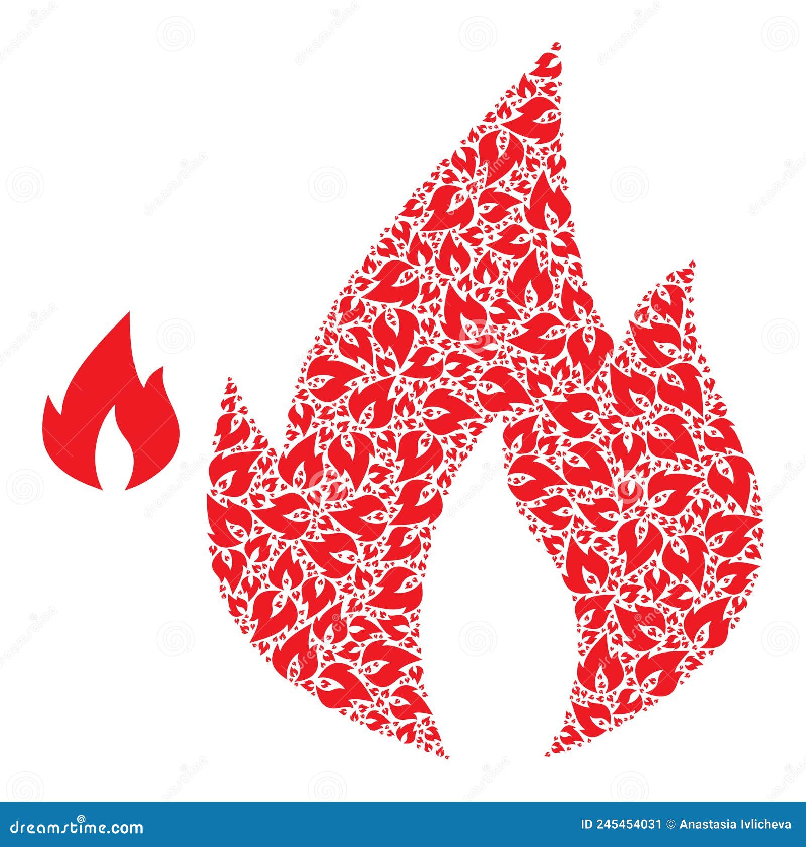 Fire Flame Recursive Mosaic of Fire Flame Icons Stock Vector ...