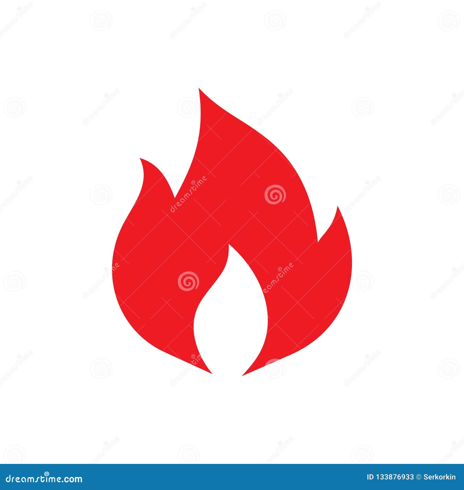 Fire Flame - Red Icon on White Background Vector Illustration for ...