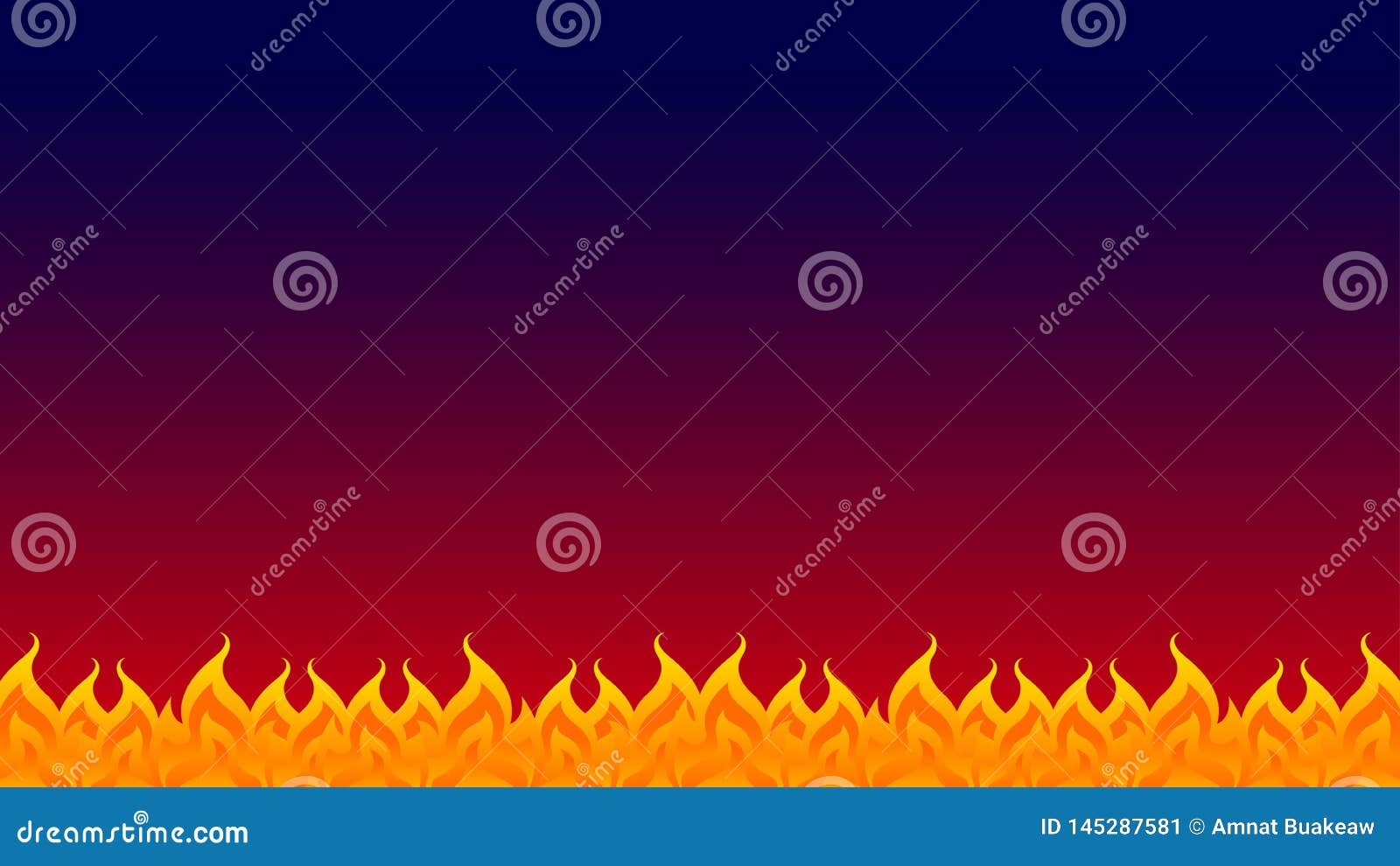 Fire, Flame Row on Red Blue Gradient Background Dark, Bonfire Frame ...