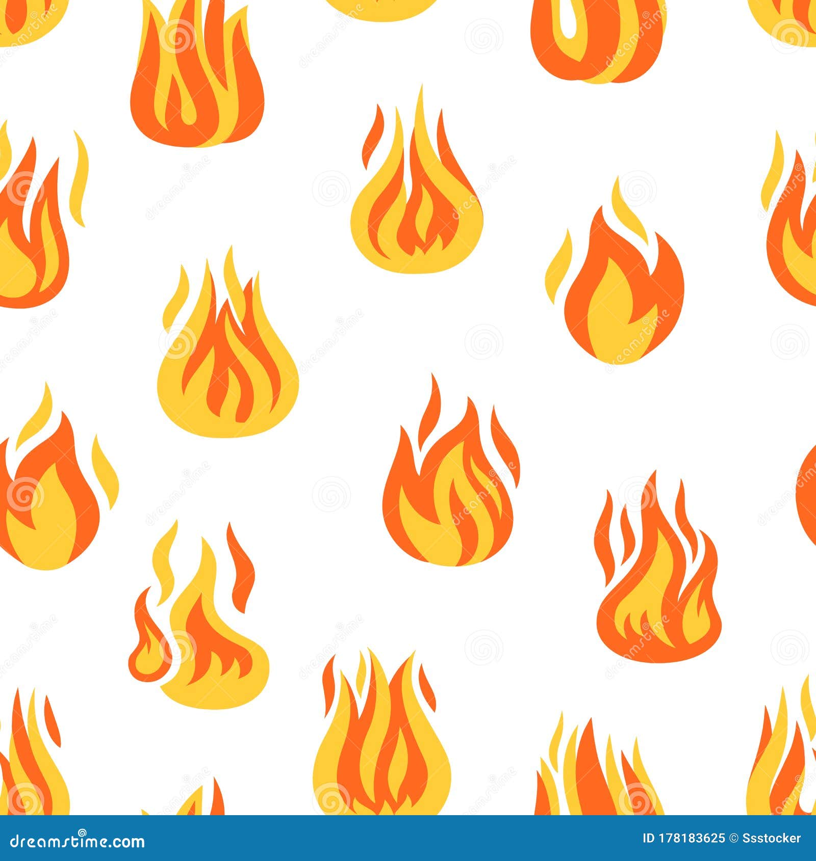 Fire Flame Seamless Pattern Stock Vector - Illustration of flammable ...