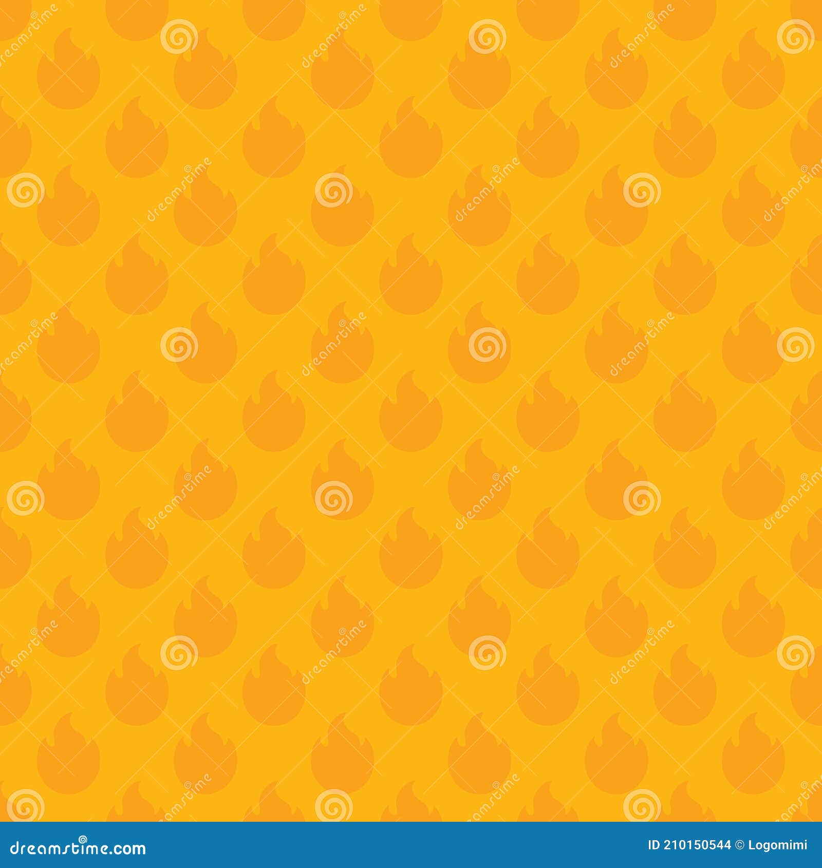 Fire Flame Seamless Pattern, Orange Color Background - Vector Stock ...