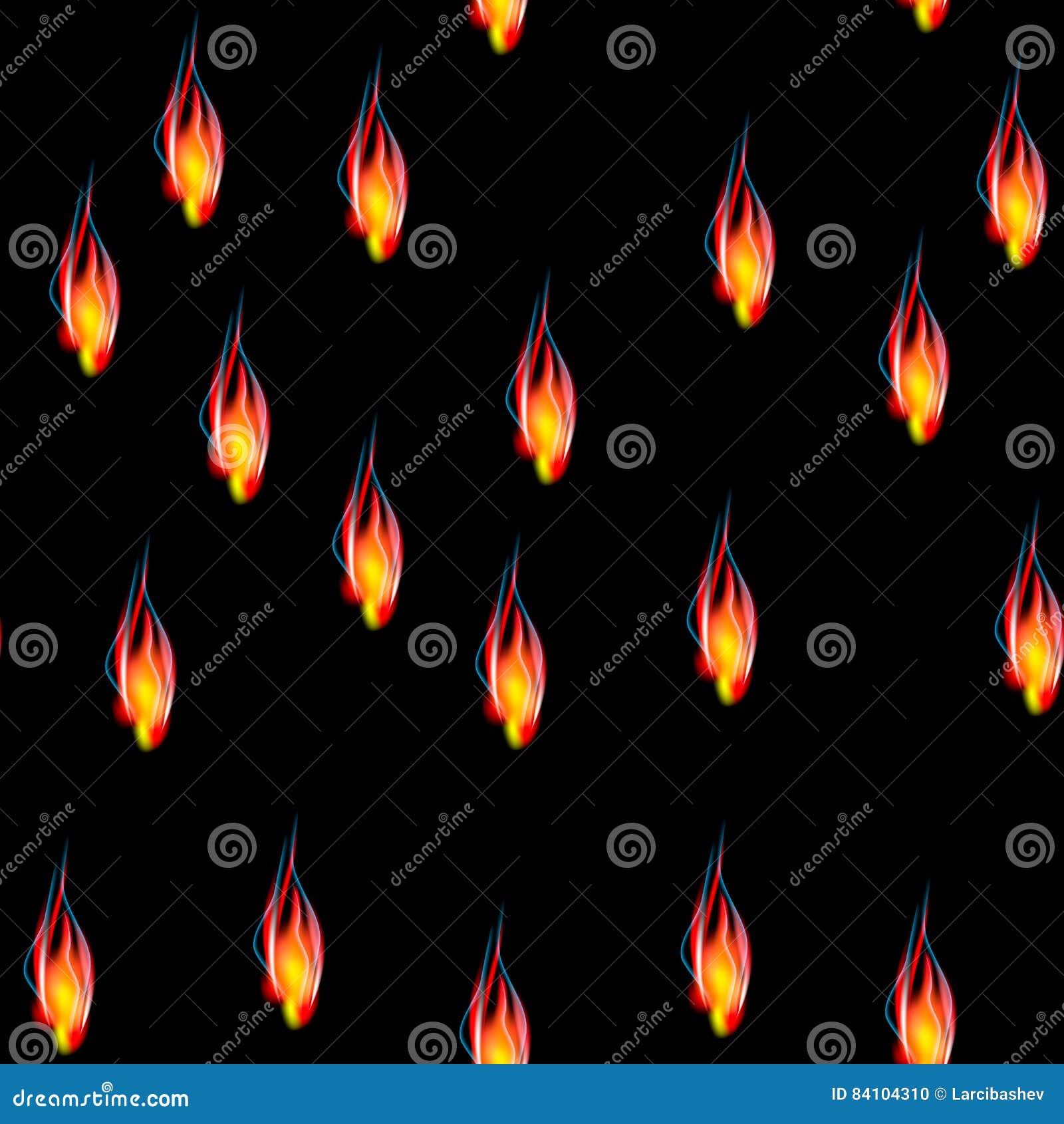 Fire Flame Seamless Pattern Stock Vector - Illustration of beauty, fire ...