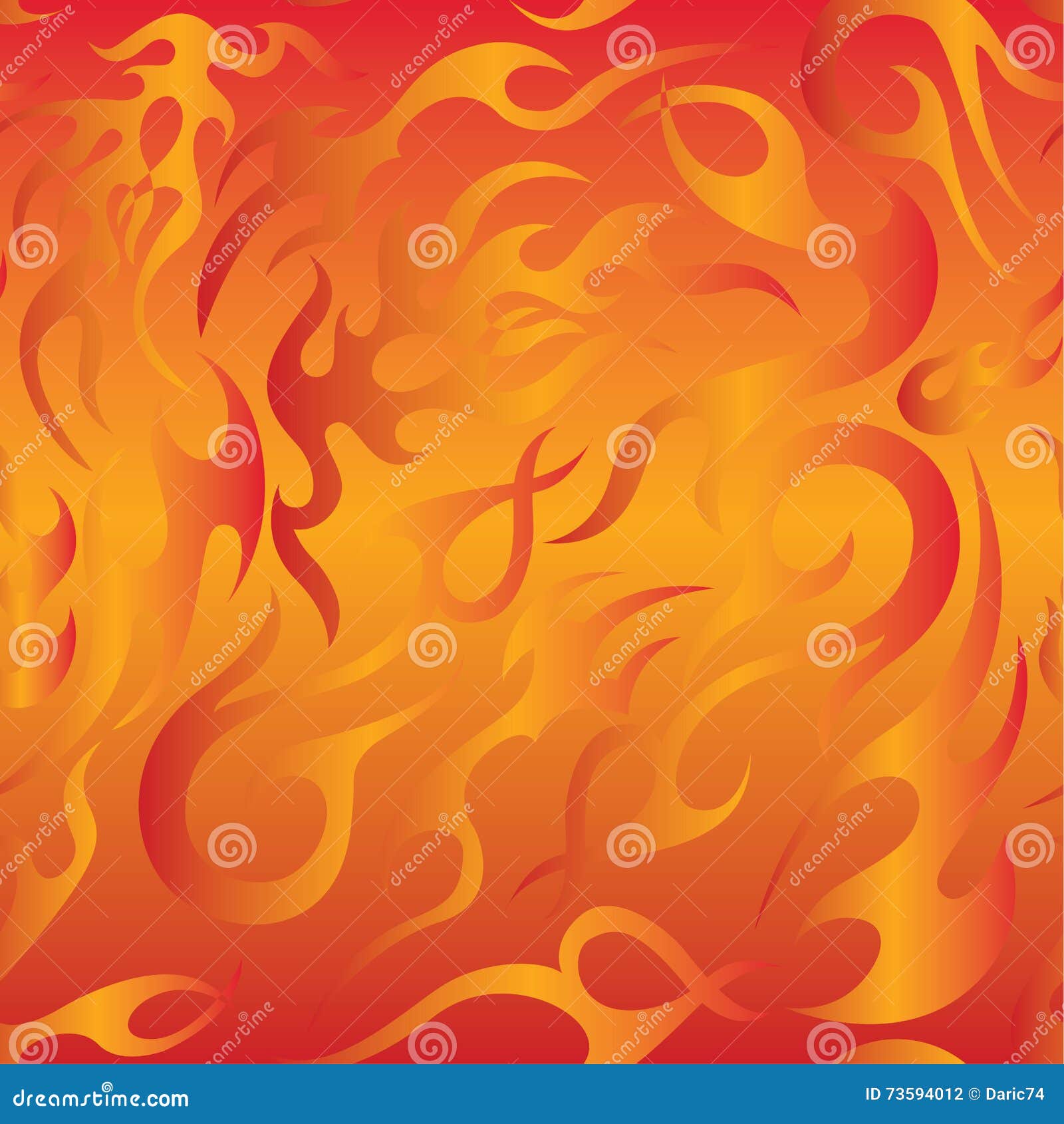 Fire Flame Seamless Pattern Stock Illustration - Illustration of orange ...