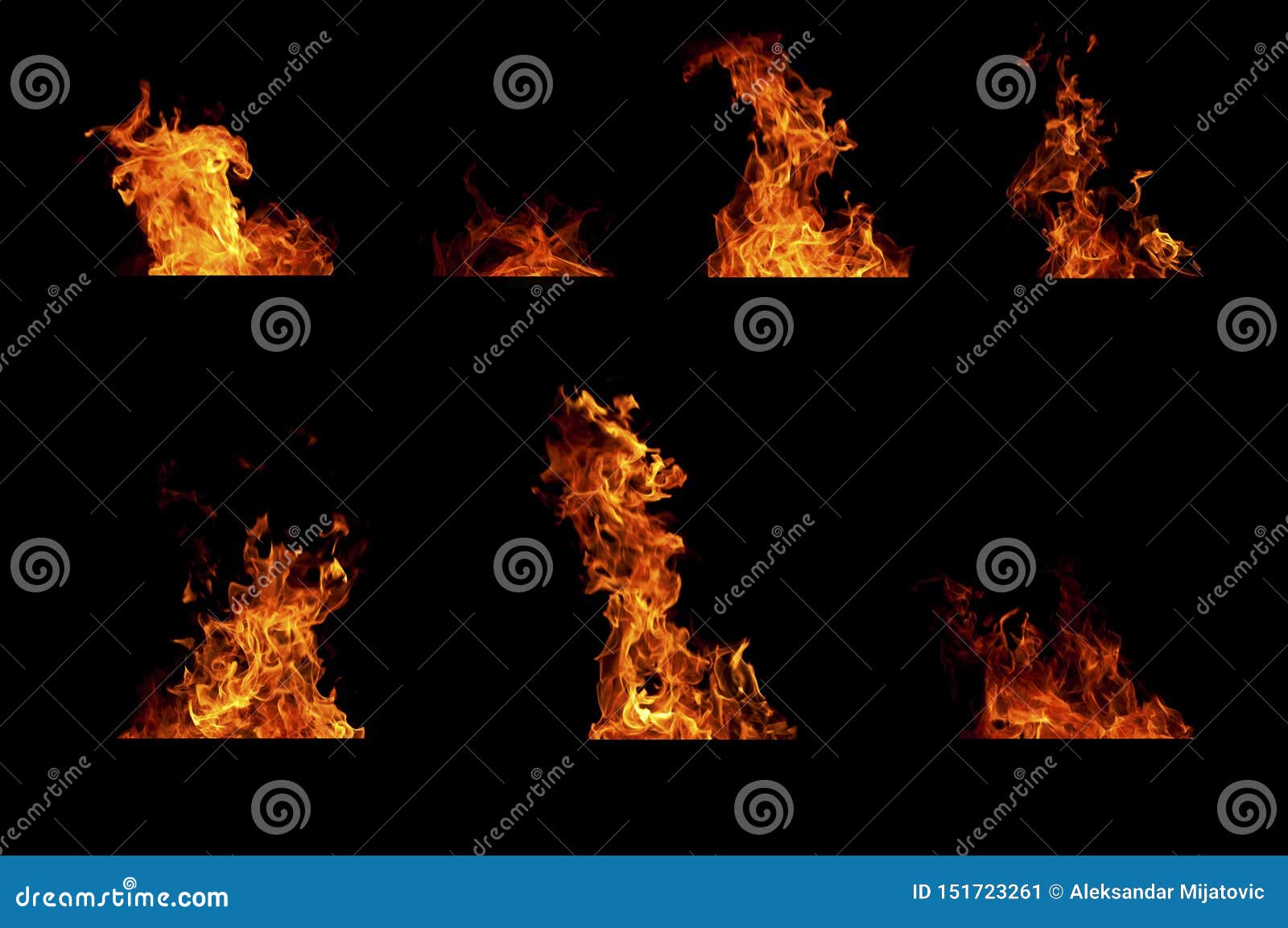 Fire flame set stock image. Image of glow, flammable - 151723261