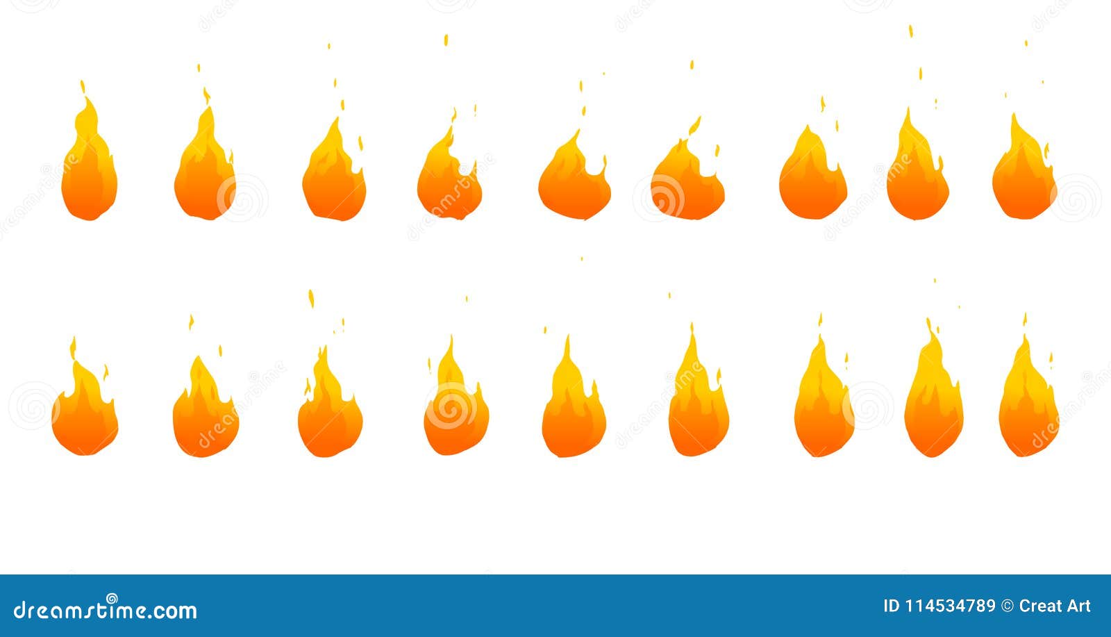 Fire Flame.Set of Fire Icons. Stock Vector - Illustration of flame ...