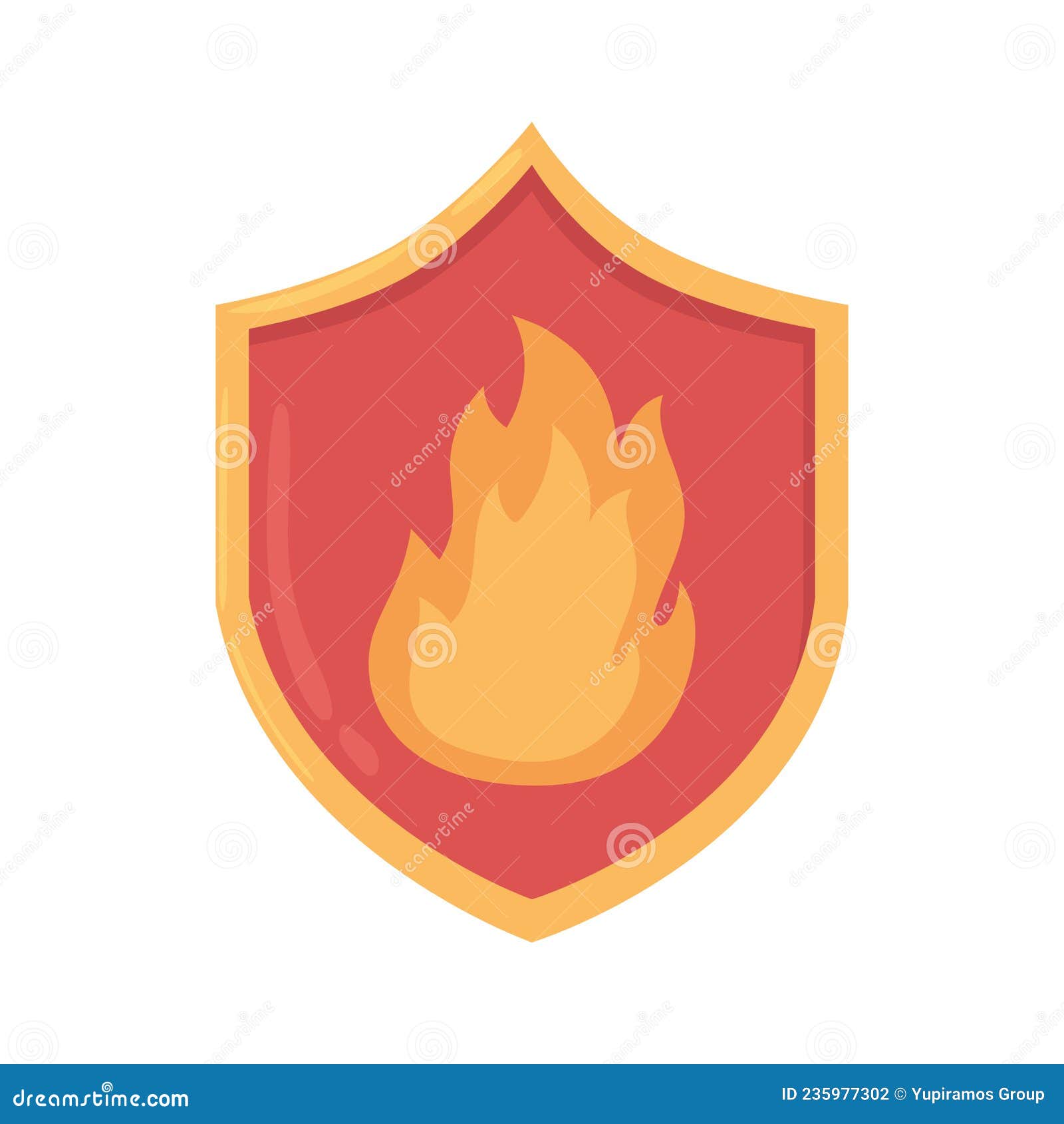 Fire flame shield stock vector. Illustration of isolation - 235977302