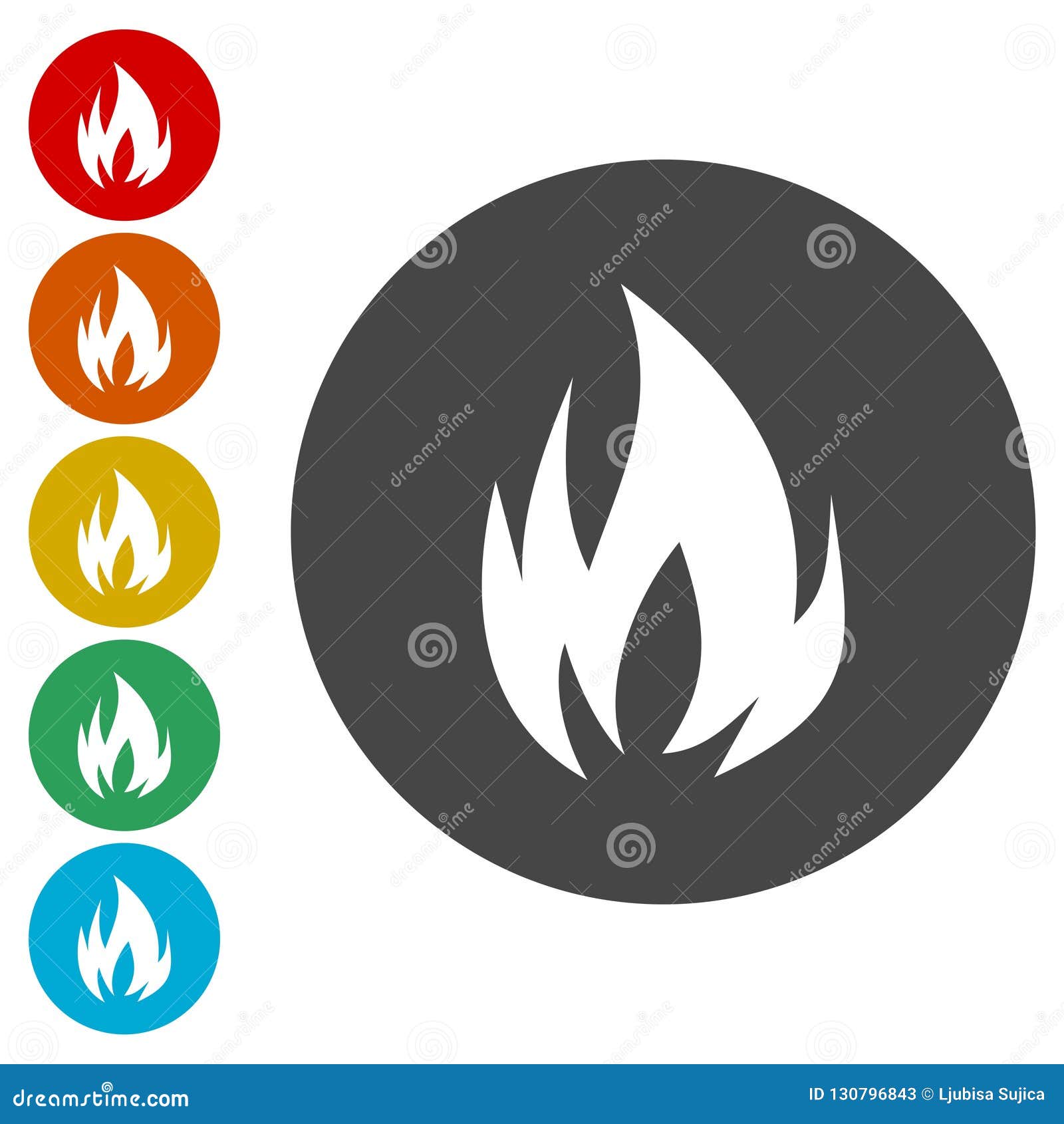 Fire Flame Sign Icon. Fire Symbol Stock Vector - Illustration of ...