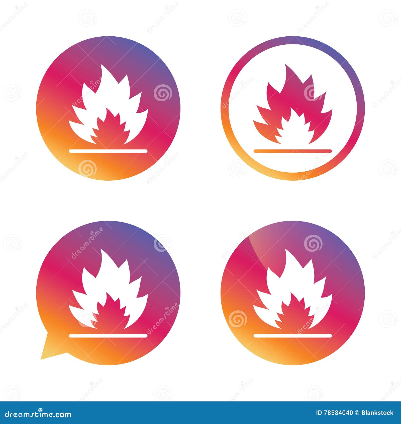 Fire Flame Sign Icon. Heat Symbol Stock Vector - Illustration of fire ...