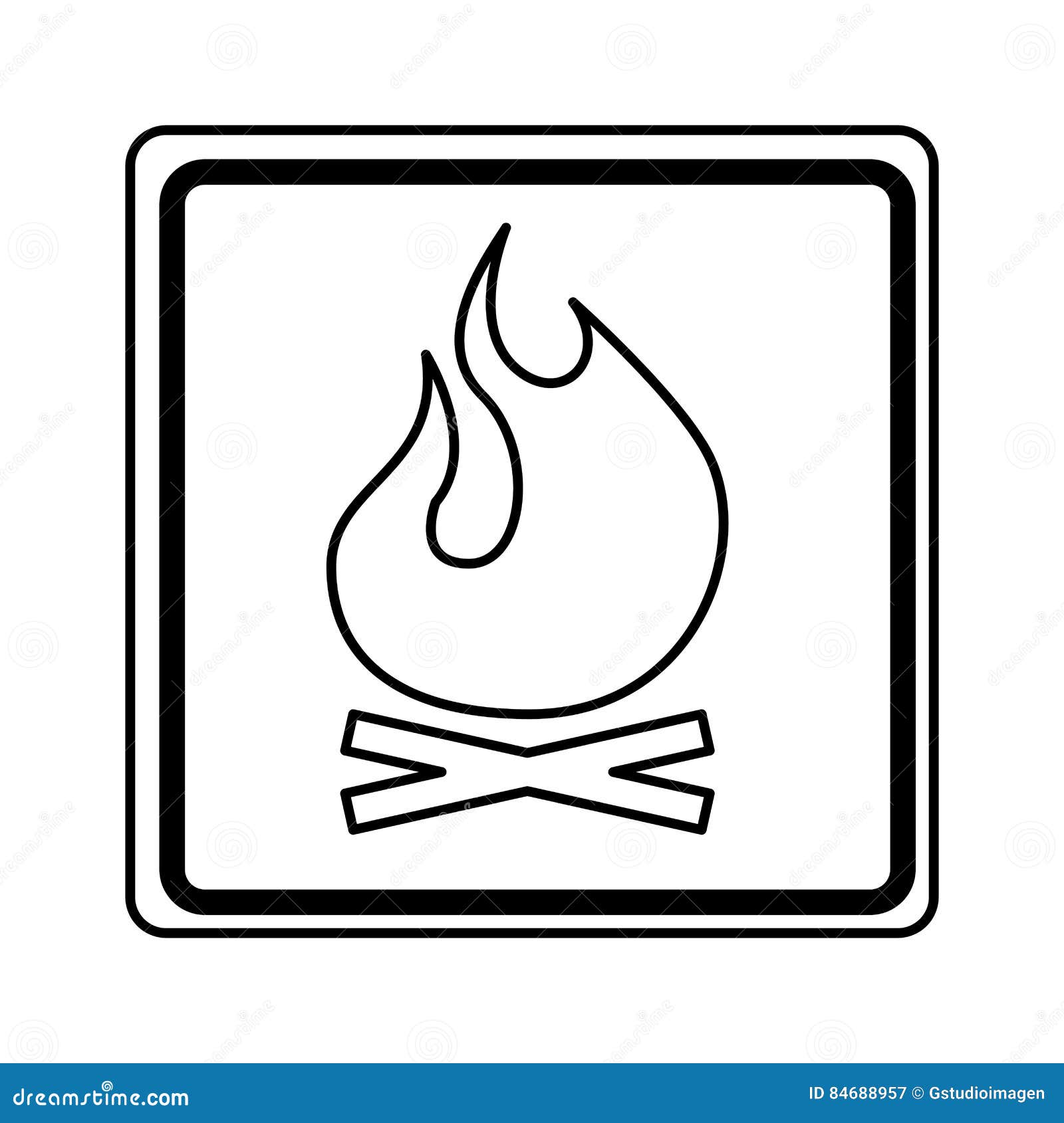 Fire Flame Sign Isolated Icon Stock Illustration - Illustration of safe ...