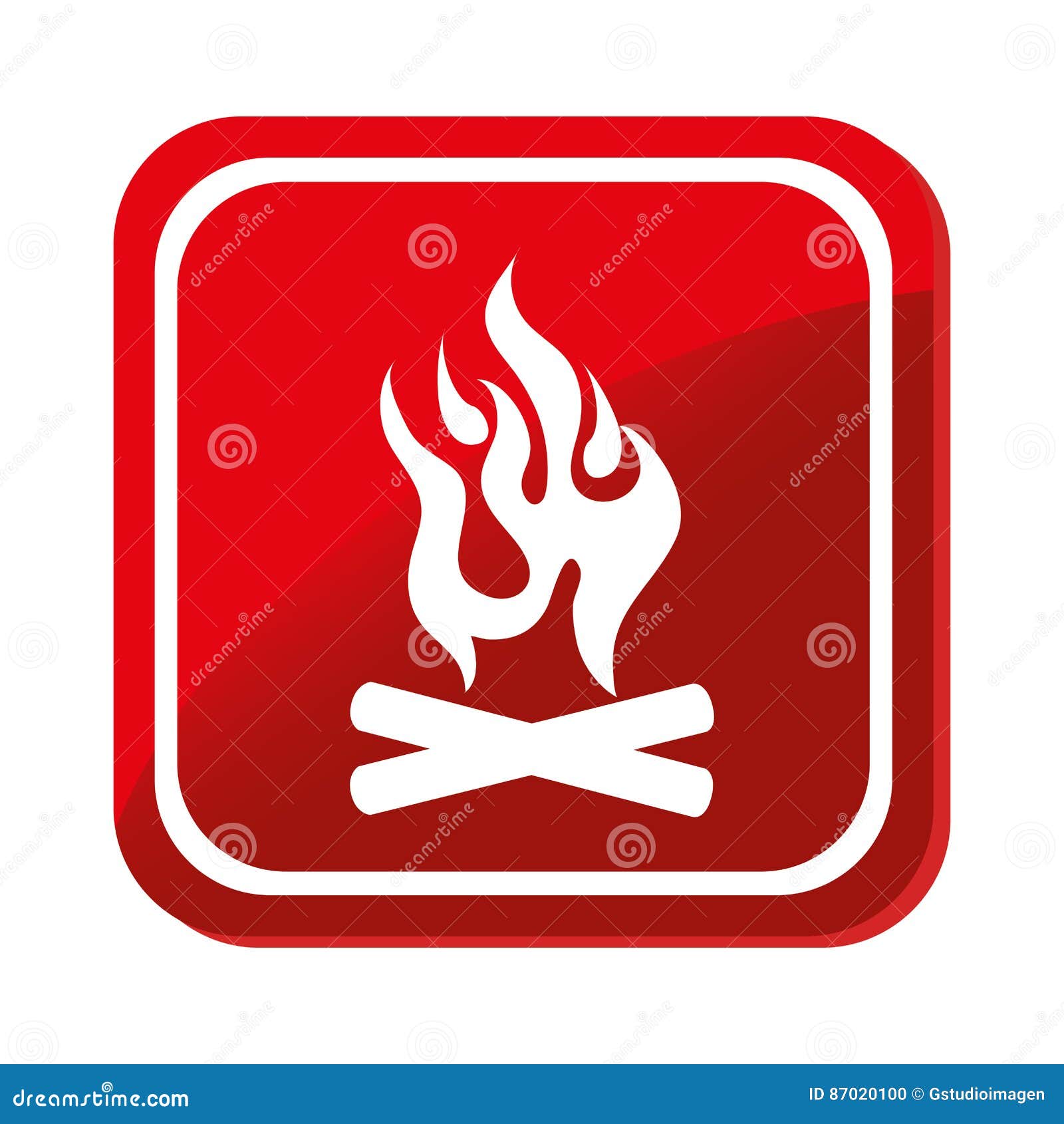 Fire flame signal icon stock vector. Illustration of hazard - 87020100