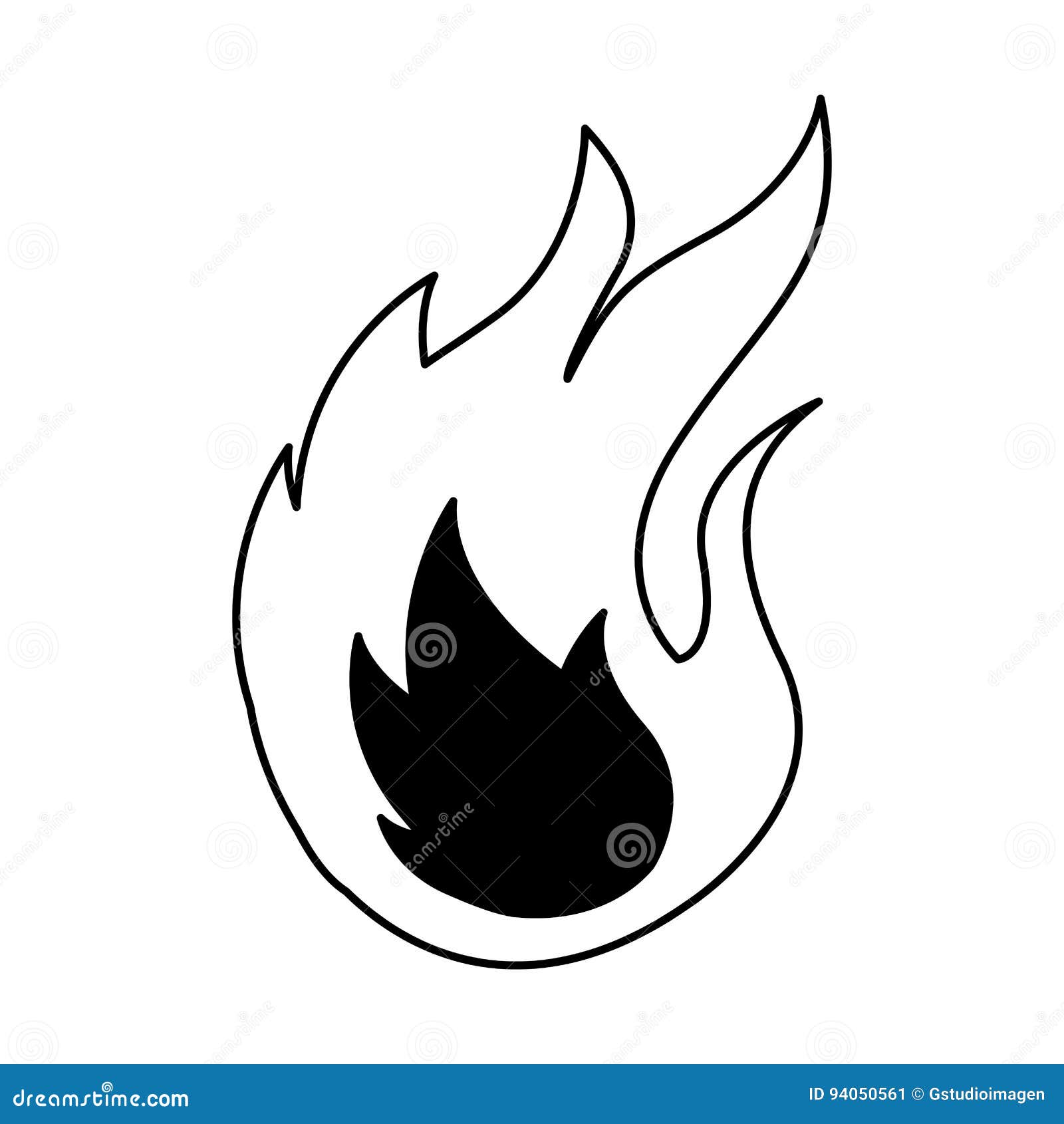 Fire flame signal icon stock vector. Illustration of notice - 94050561