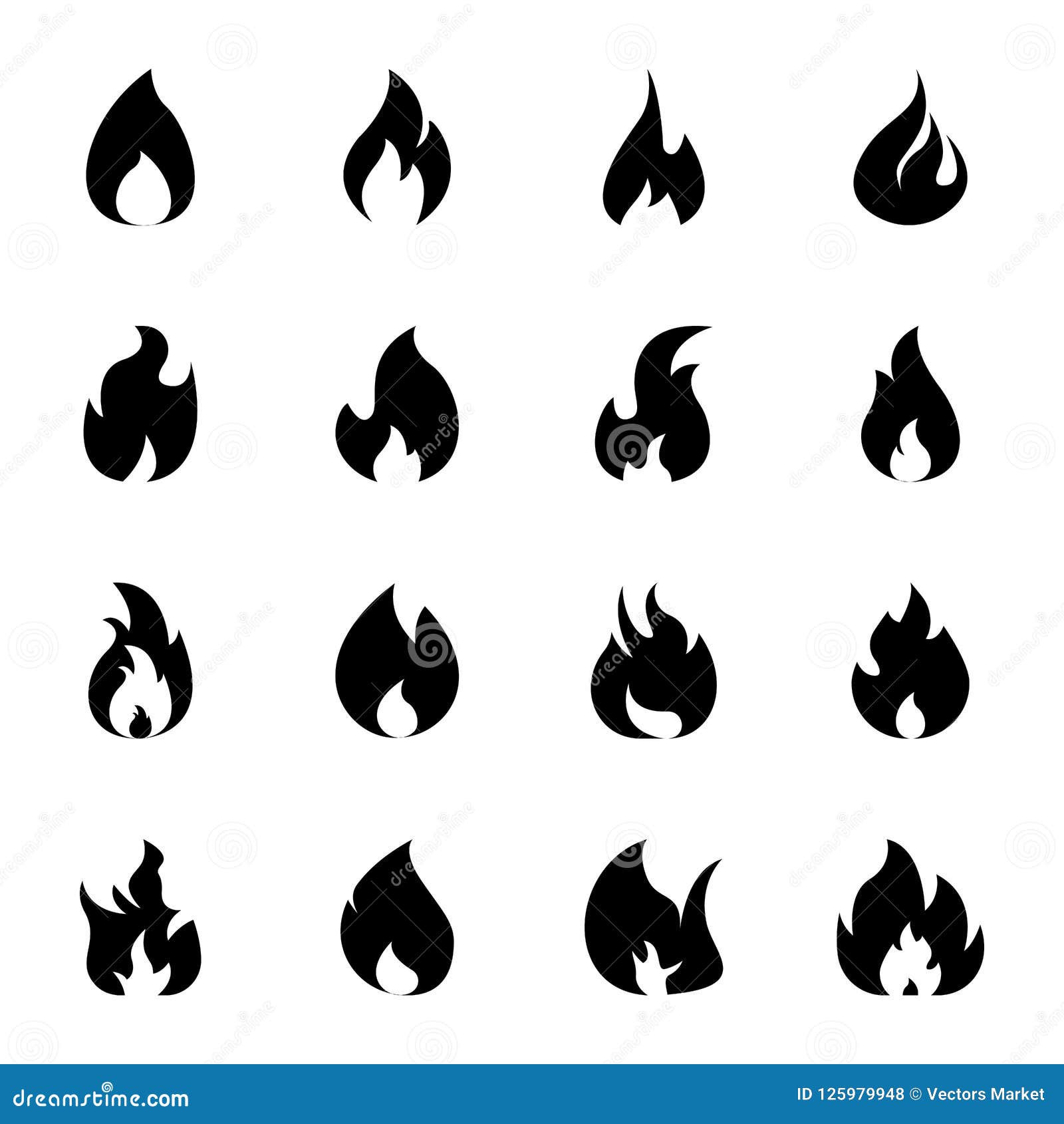 Fire Flame solid icons stock illustration. Illustration of smoke ...