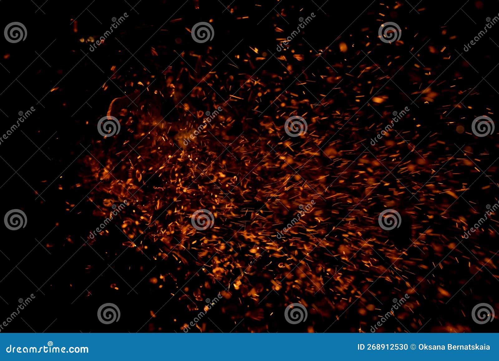 Fire Flame with Sparks on Black Background Stock Photo - Image of ...