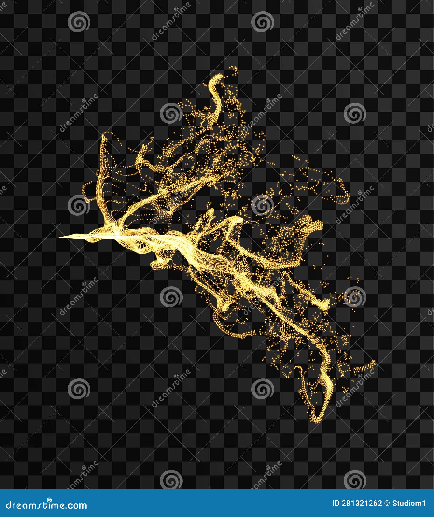 Fire Flame. Splash Imitation. Array with Dynamic Emitted Particles ...