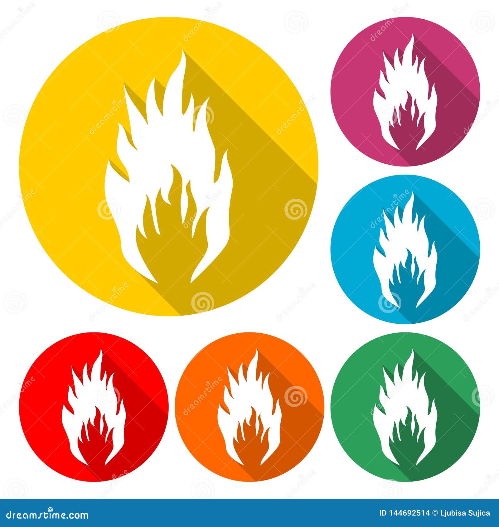 Fire Flame Sticker - Vector Illustration Stock Vector - Illustration of ...