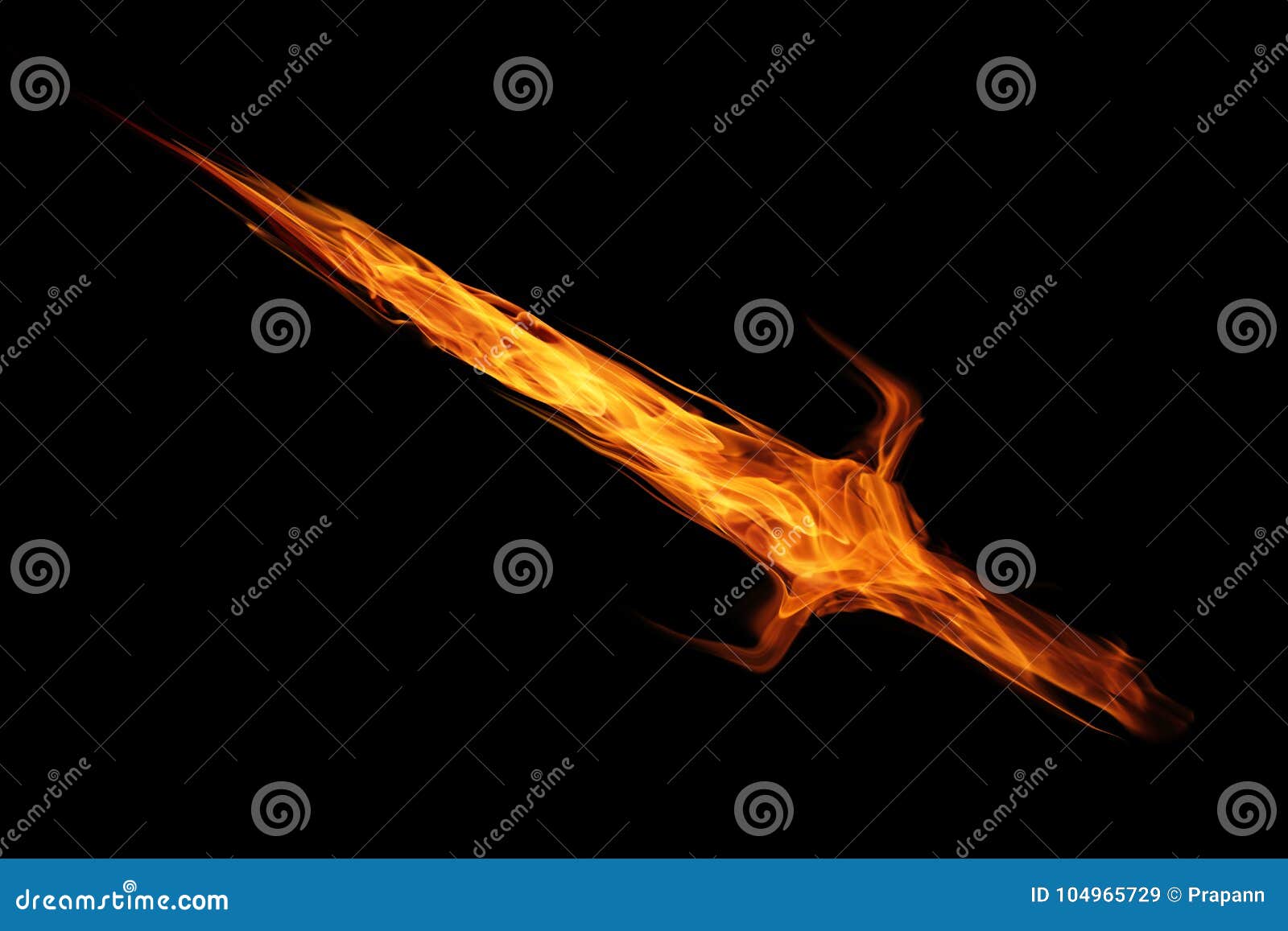 Fire Flame Sword Isolated on Black Stock Illustration - Illustration of ...