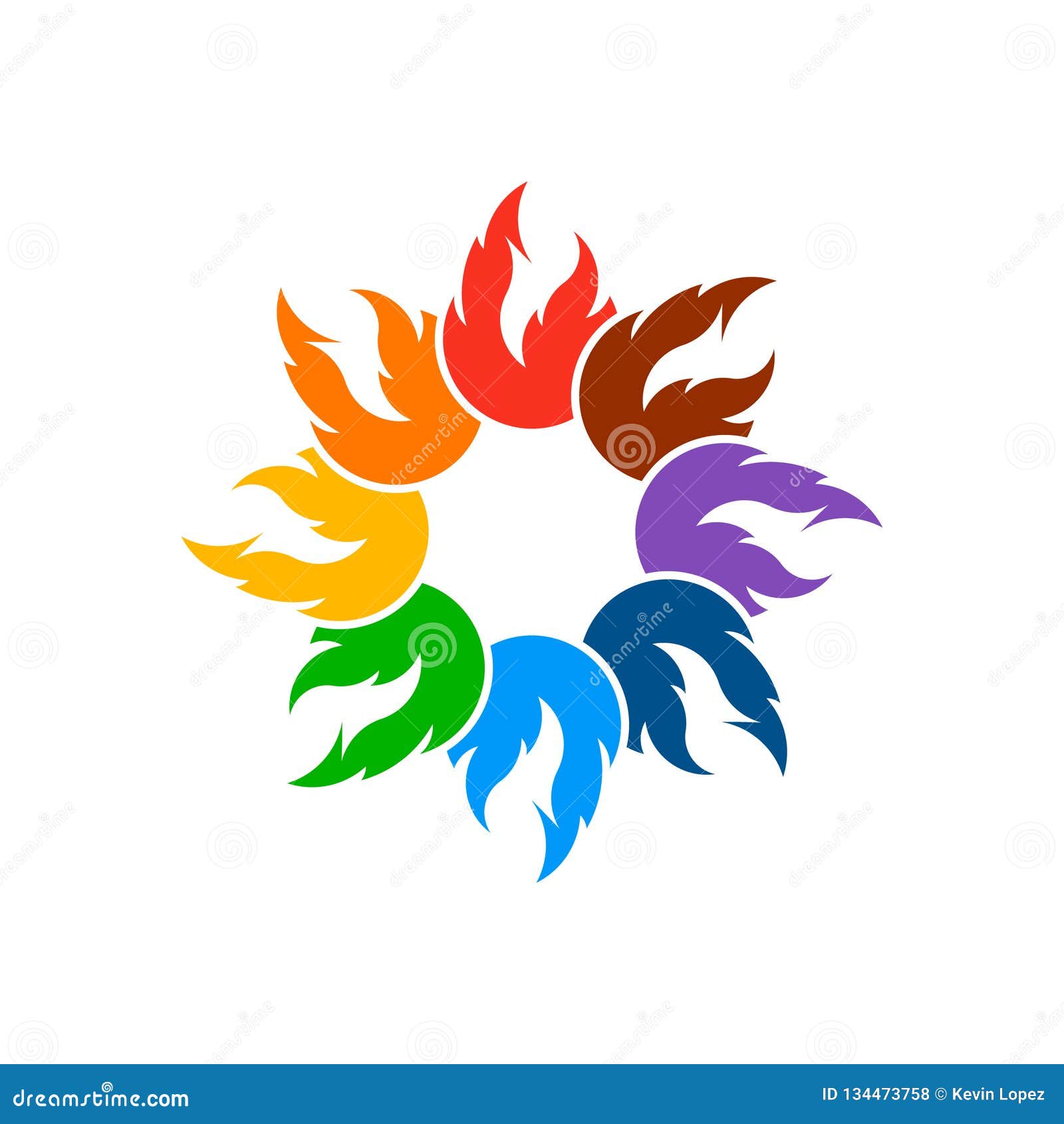 Fire Flame Teamwork, Business Logo Vector Stock Vector - Illustration ...