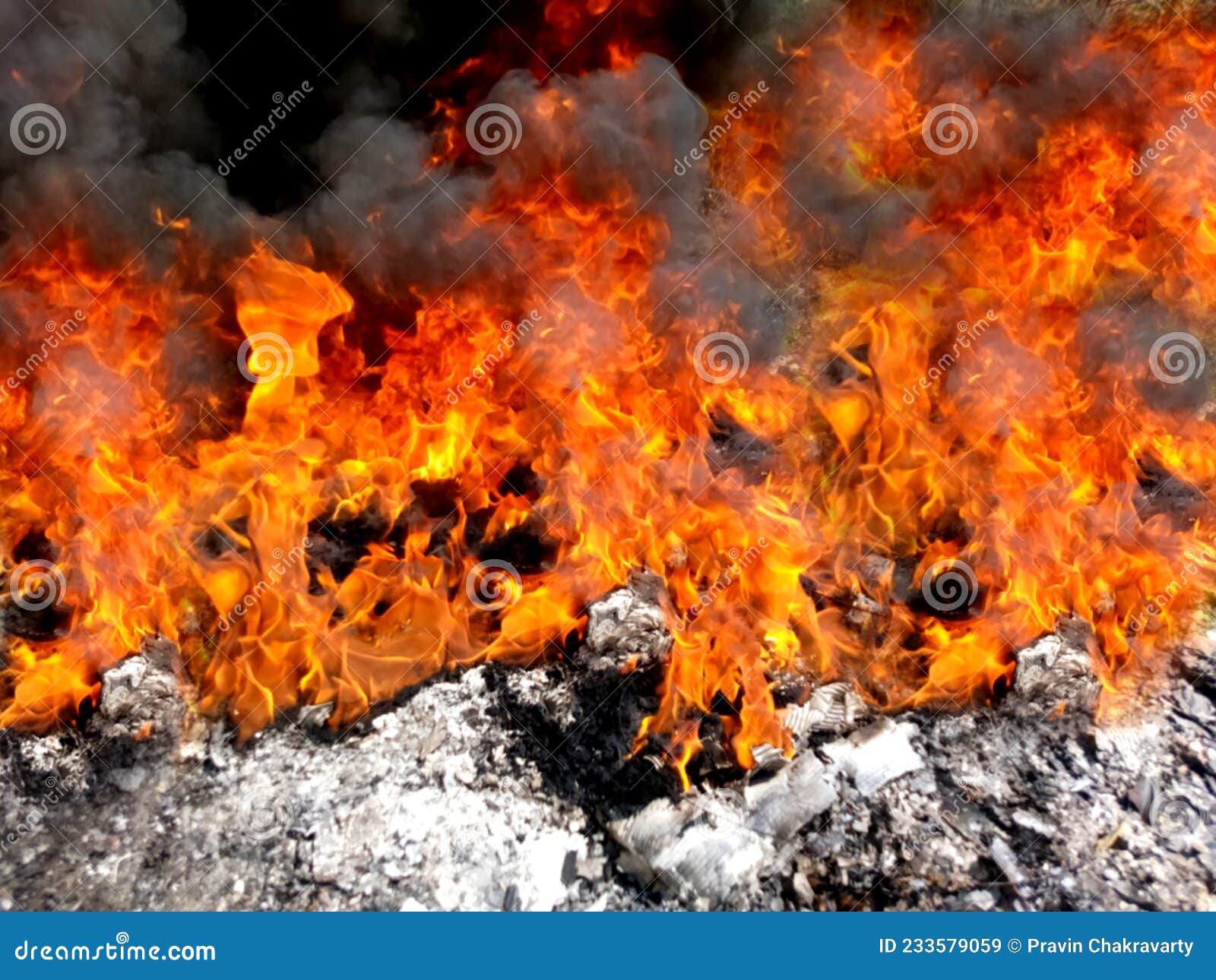 Fire and Flame Texture Background. Fire with Black Smoke and Dust ...