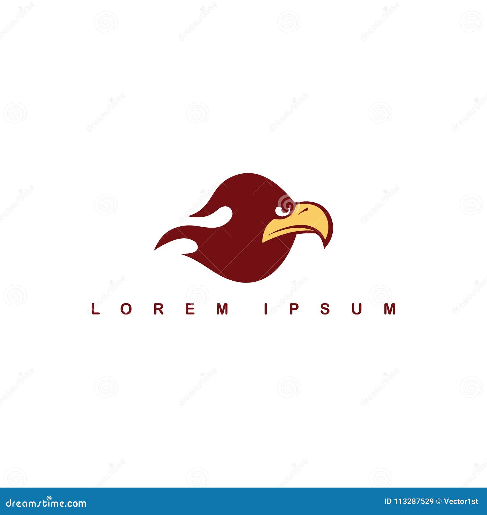 Fire Flame Theme Eagle Hawk Bird Logo Template Stock Vector ...