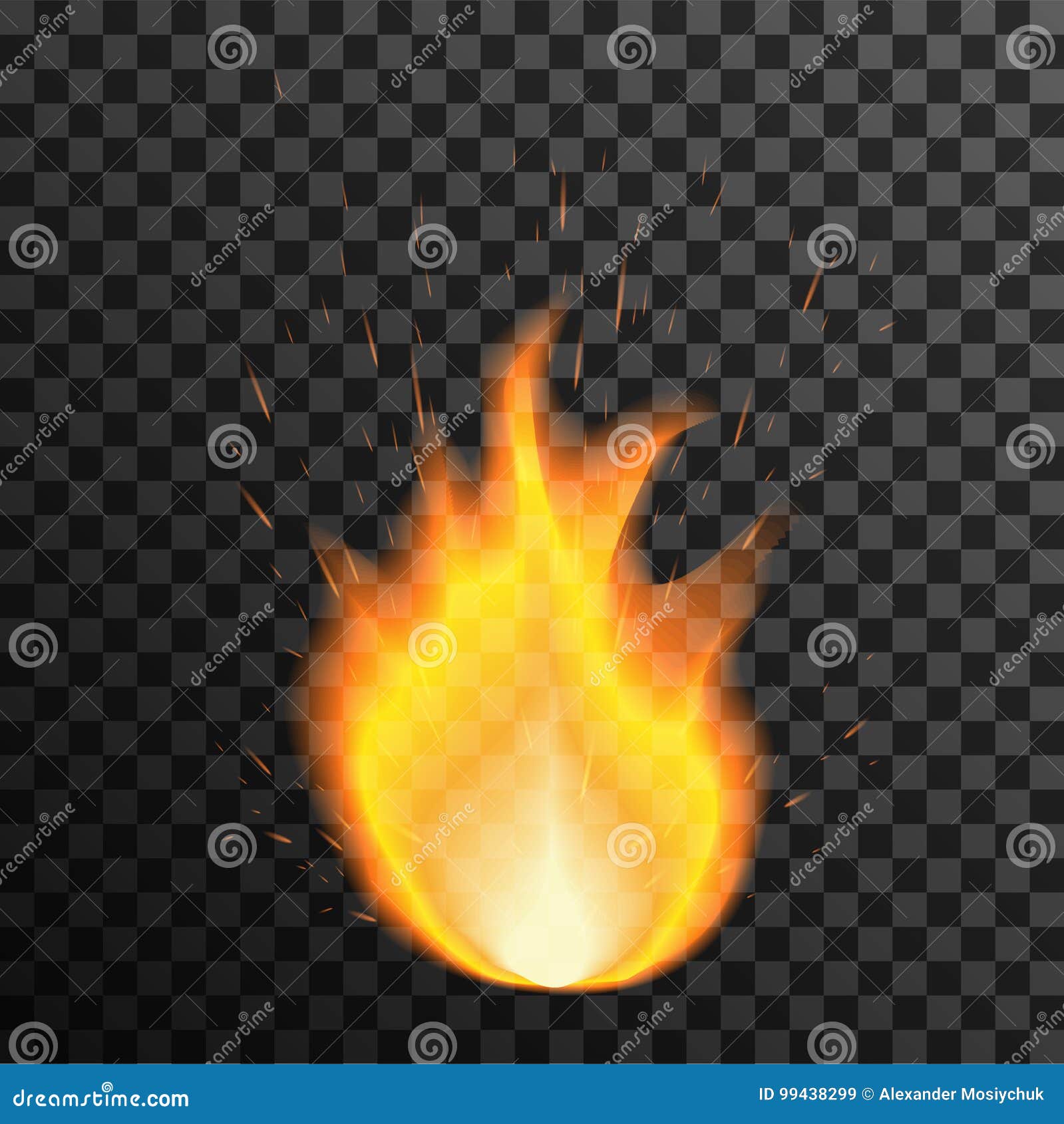 Fire Flame on Transparent Background Stock Vector - Illustration of ...