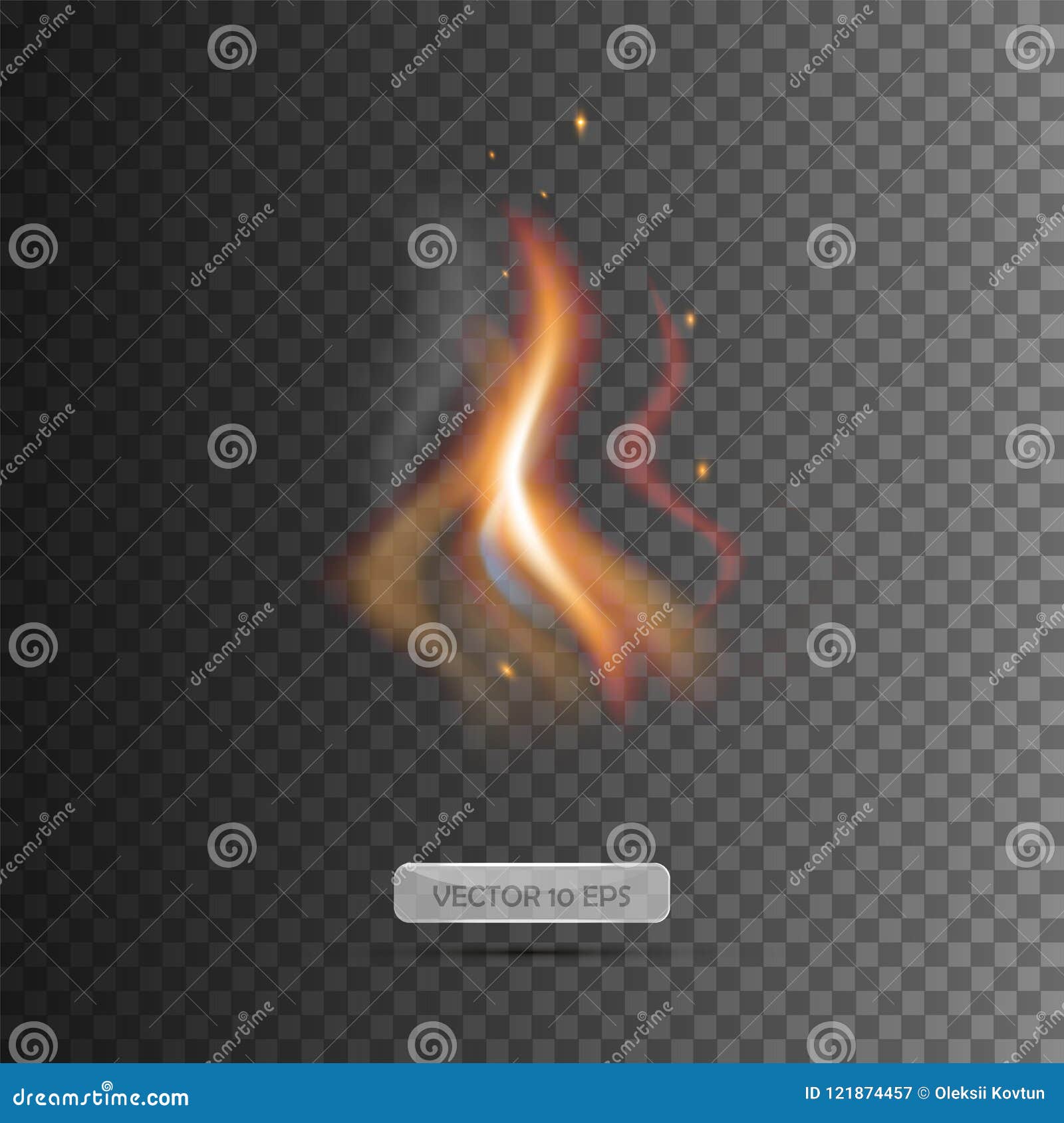 Fire Flame. Transparent Light Effect. Bright Fire Icon. Isolated Stock ...