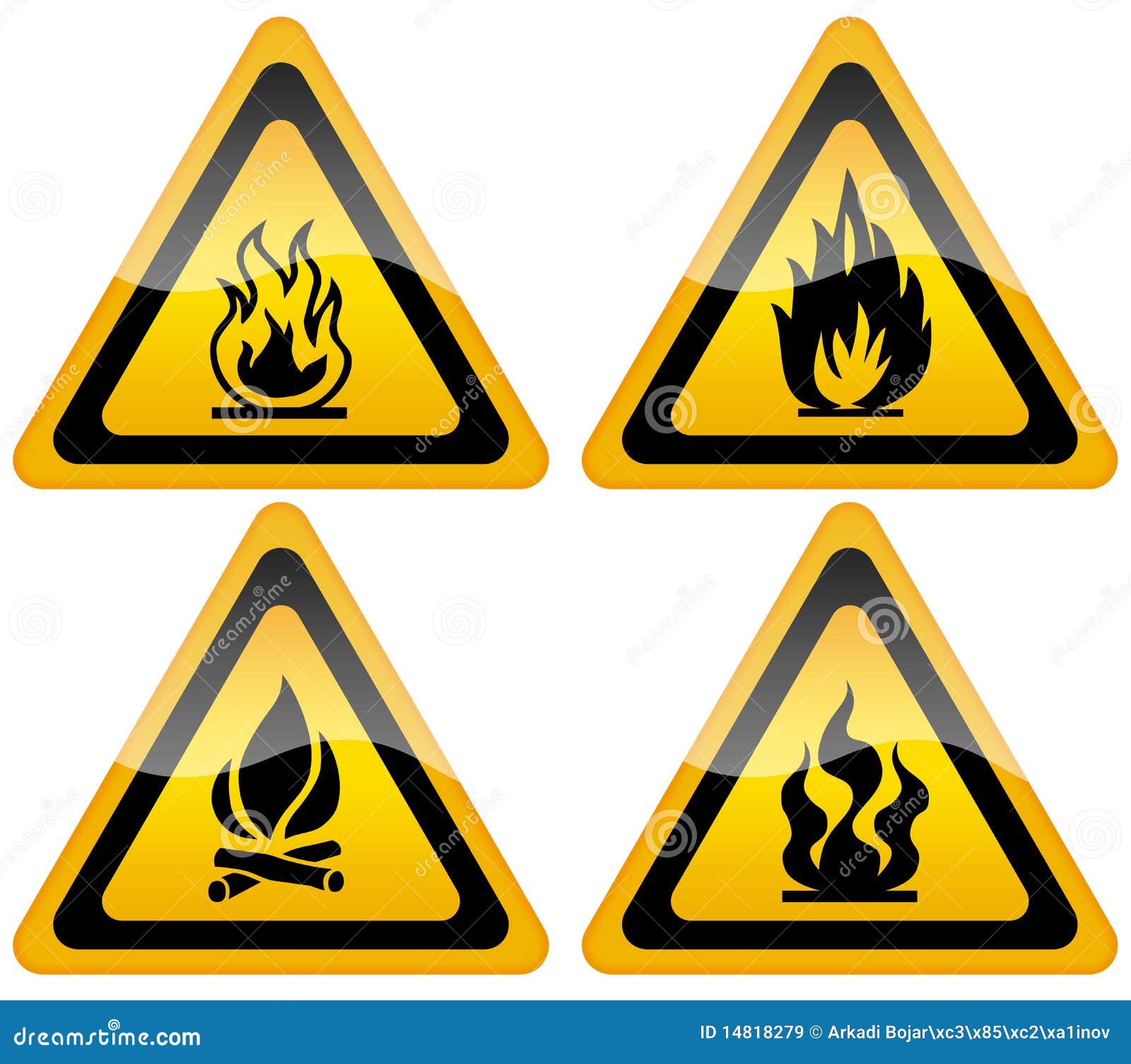 Fire Flame Warning Sign Royalty Free Stock Images - Image: 14818279