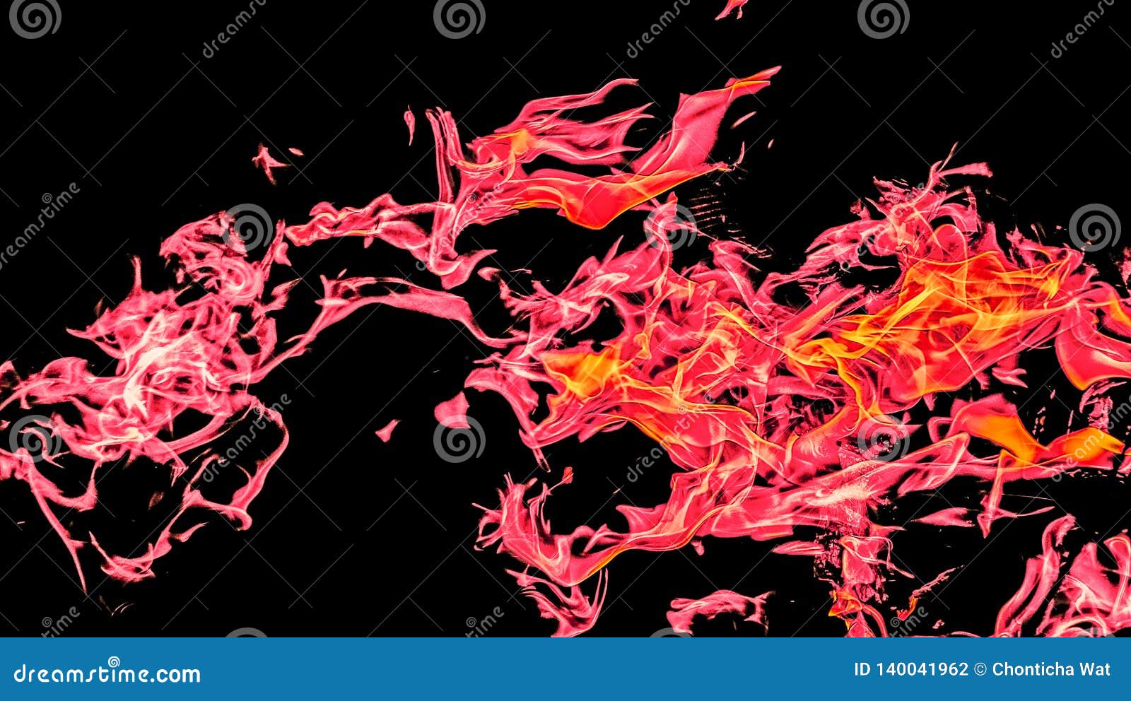 Fire Flames on Abstract Art Black Background Stock Photo - Image of ...