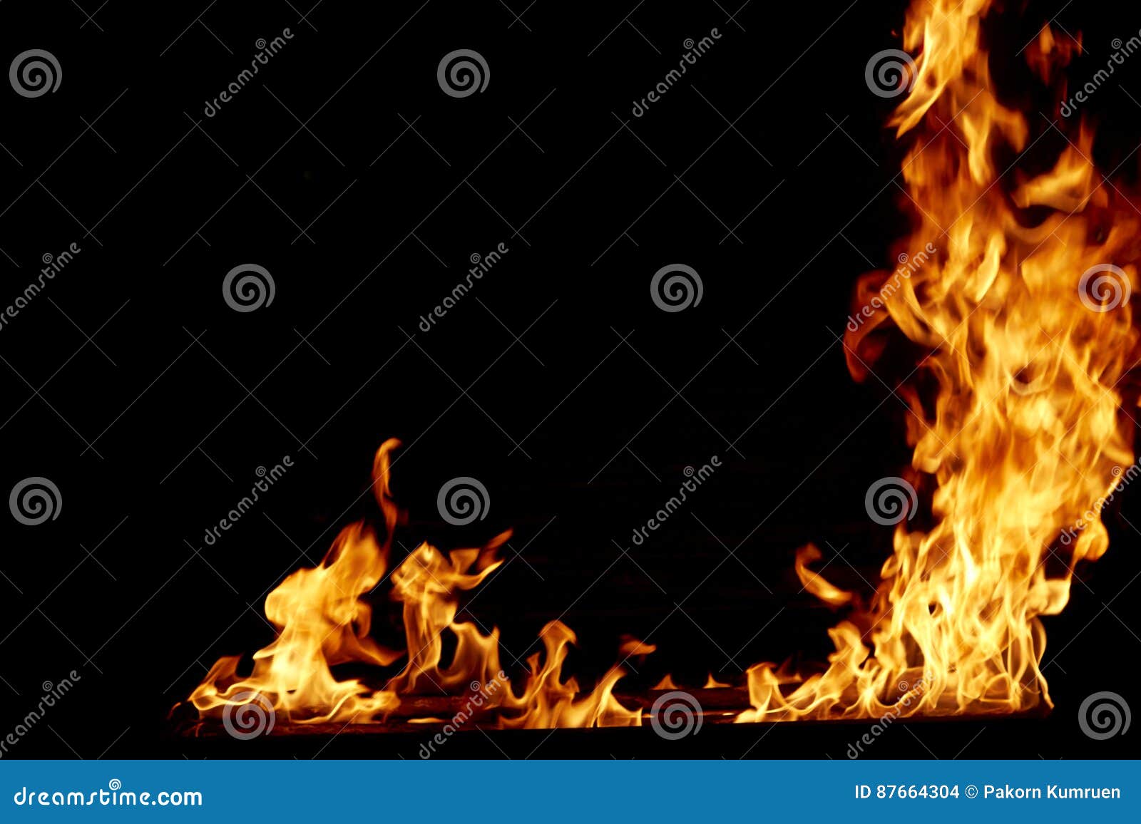 Fire flames abstract stock photo. Image of dark, campfire - 87664304