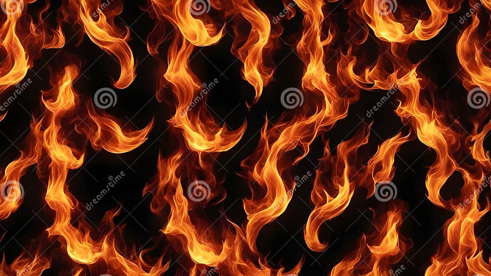 Fire Flames Background a Pattern of Fire Flames, Creating a Contrast of ...