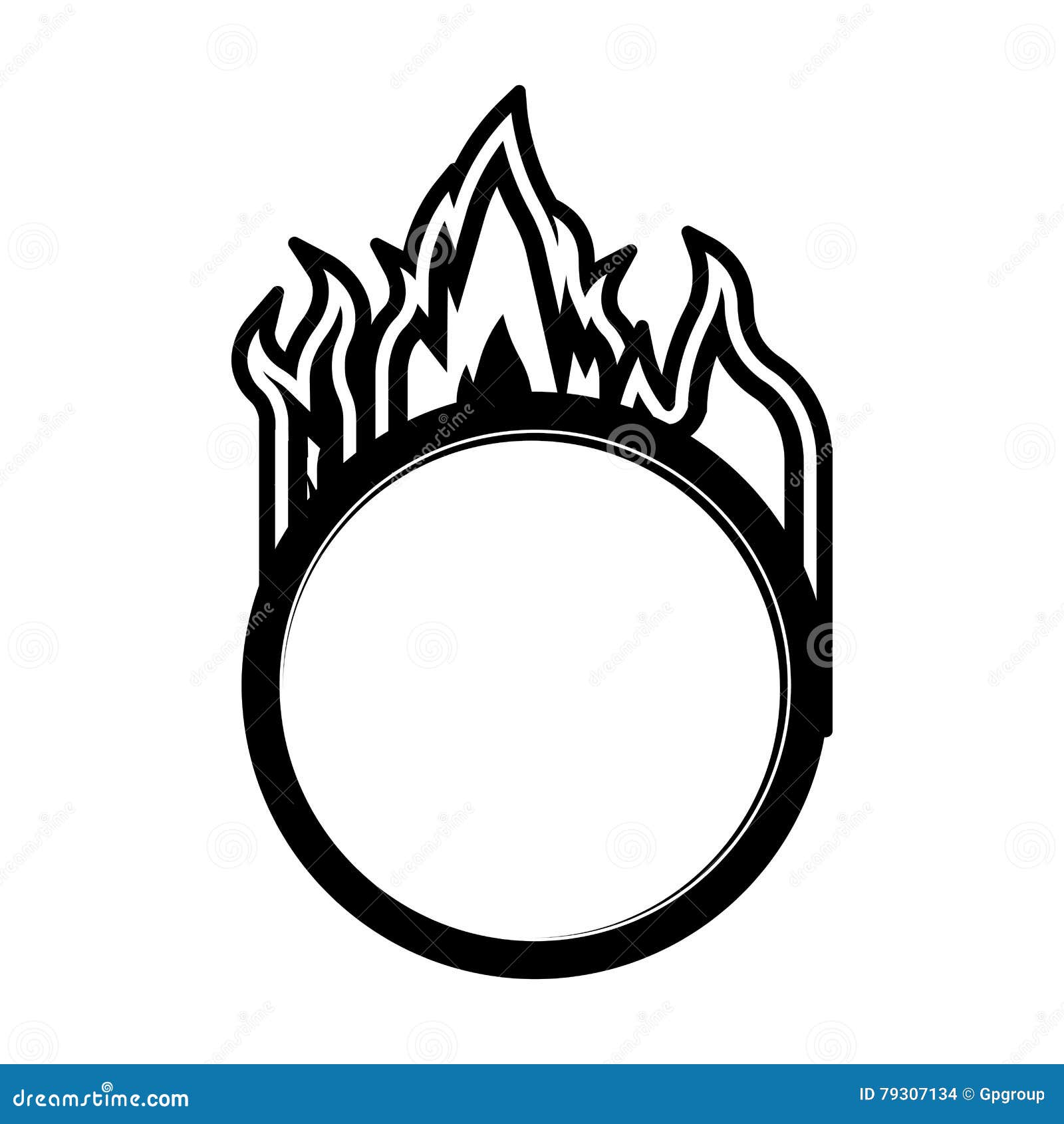 Fire flames with banner stock vector. Illustration of passion - 79307134