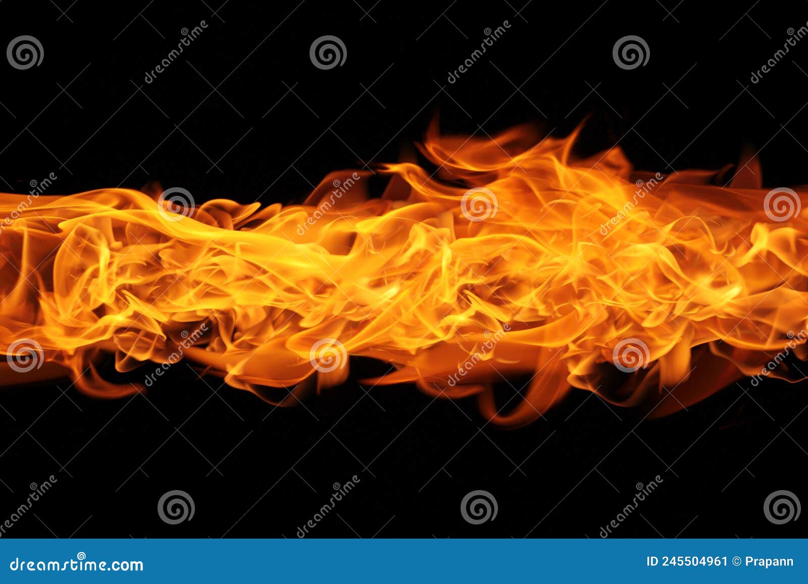 Fire Flames Isolated on Black Background for Design Stock Image - Image ...
