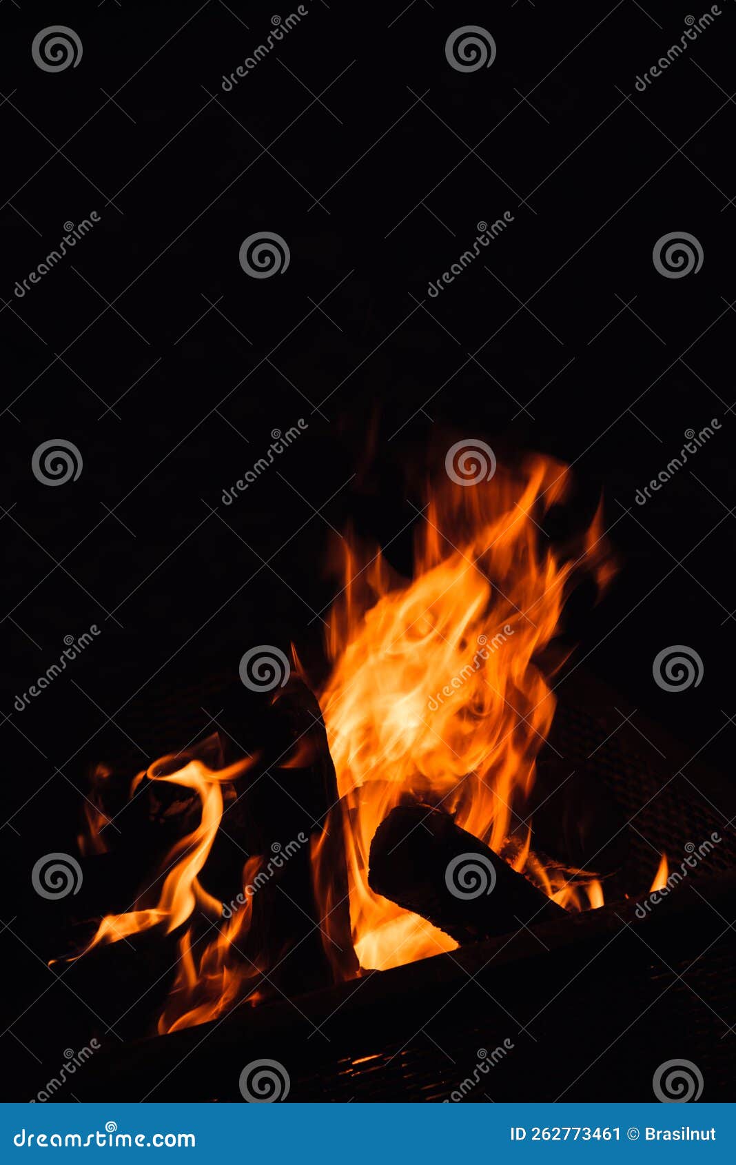 Fire Flames on Black Background. Abstract Fire Flame Background Stock ...