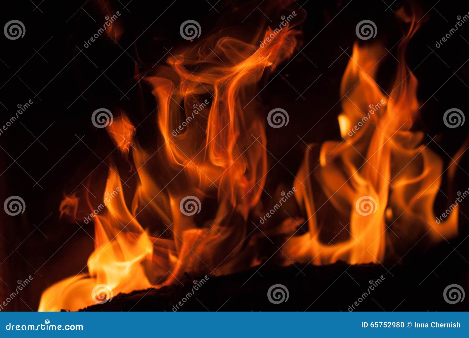 Fire Flames on a Black Background. Blaze Fire Flame Texture Background ...