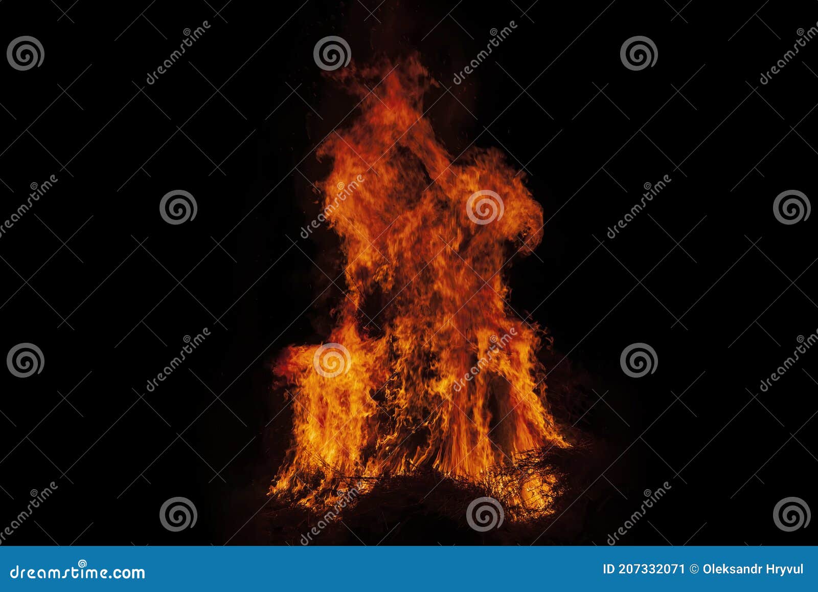Background Bonfire Close-up, Burning Wood, Small Bright Flame Fire. Hot ...