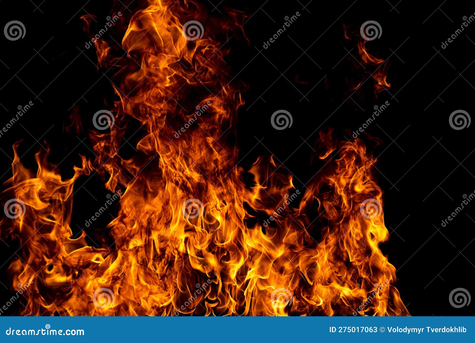 Fire Flames on Black Background. Fire Burn Flame Isolated, Abstract ...