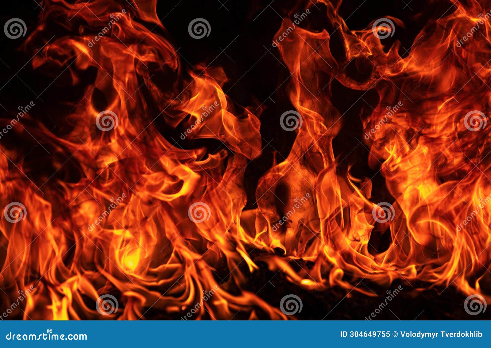 Fire Flames on Black Background. Fire Burn Flame Isolated, Abstract ...