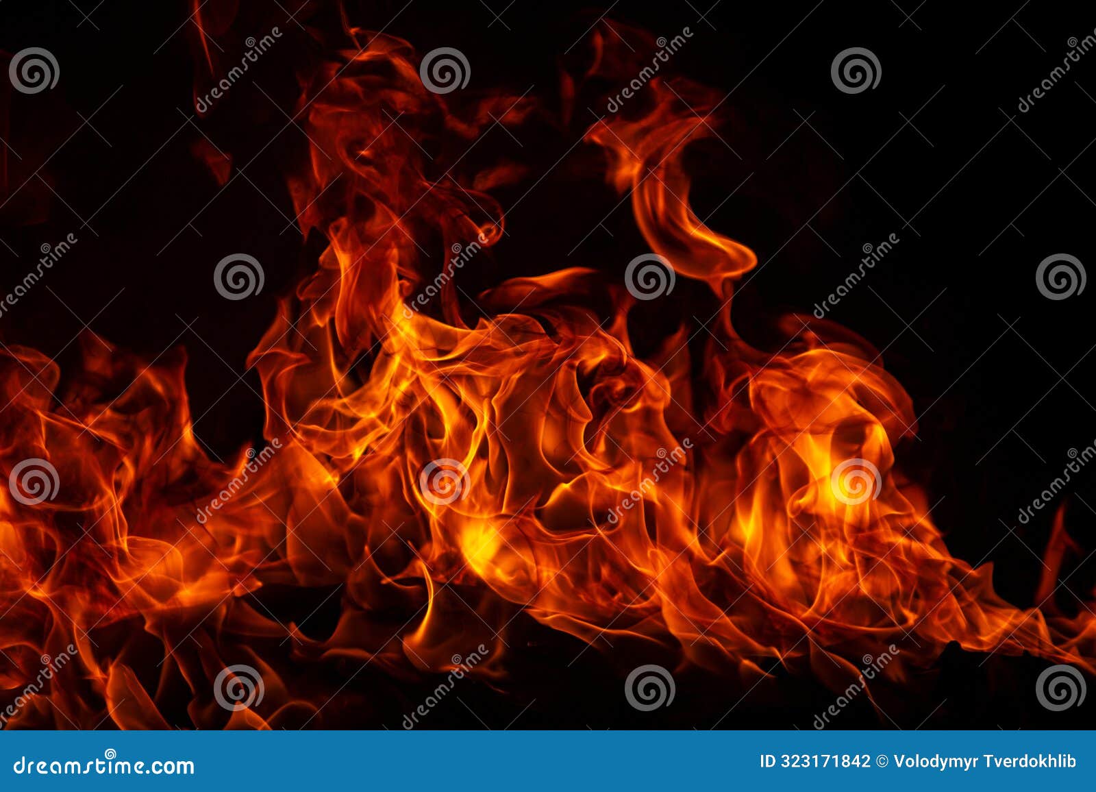 Fire Flames on Black Background. Fire Burn Flame Isolated, Abstract ...