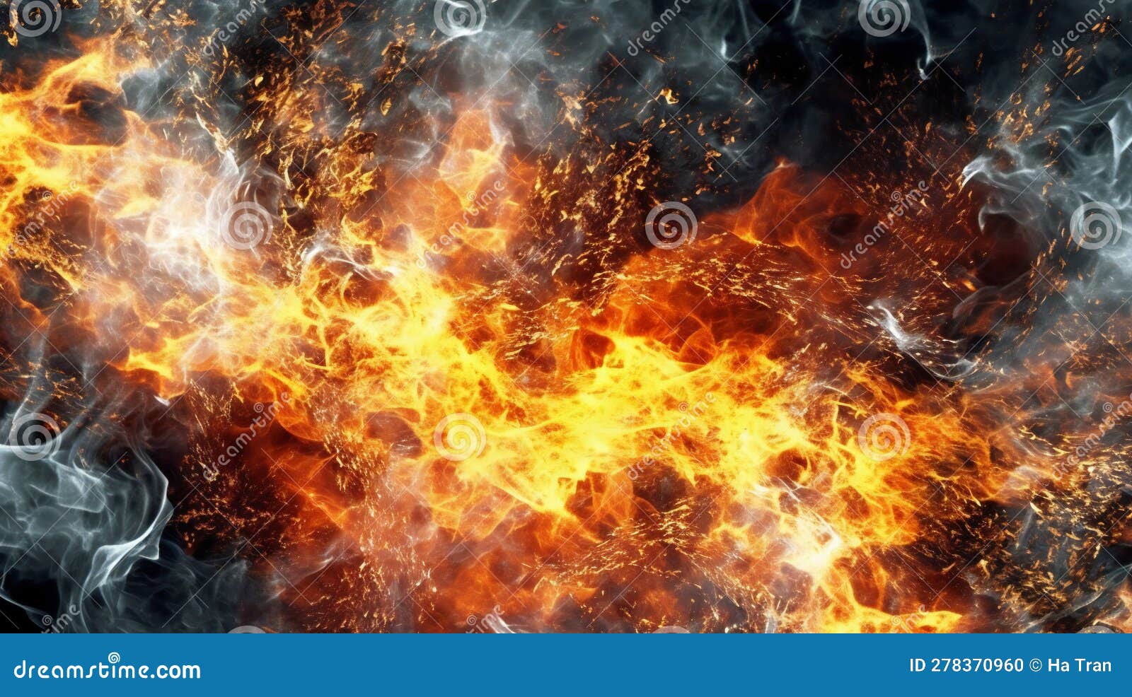 Fire Flames on Black Background, Design Element Stock Illustration ...