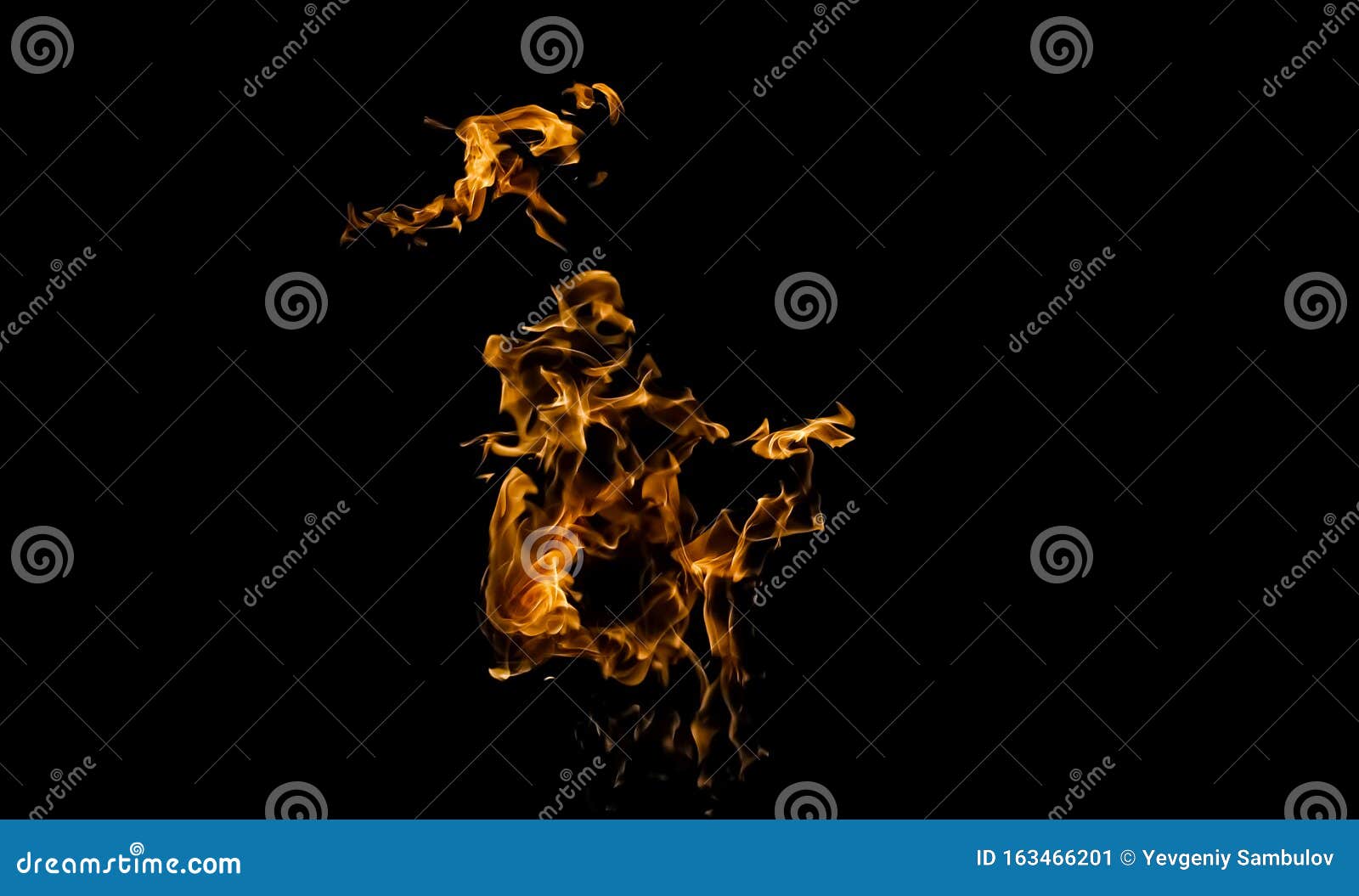Fire Flames on Black Background. Fire on Black Background Isolated ...