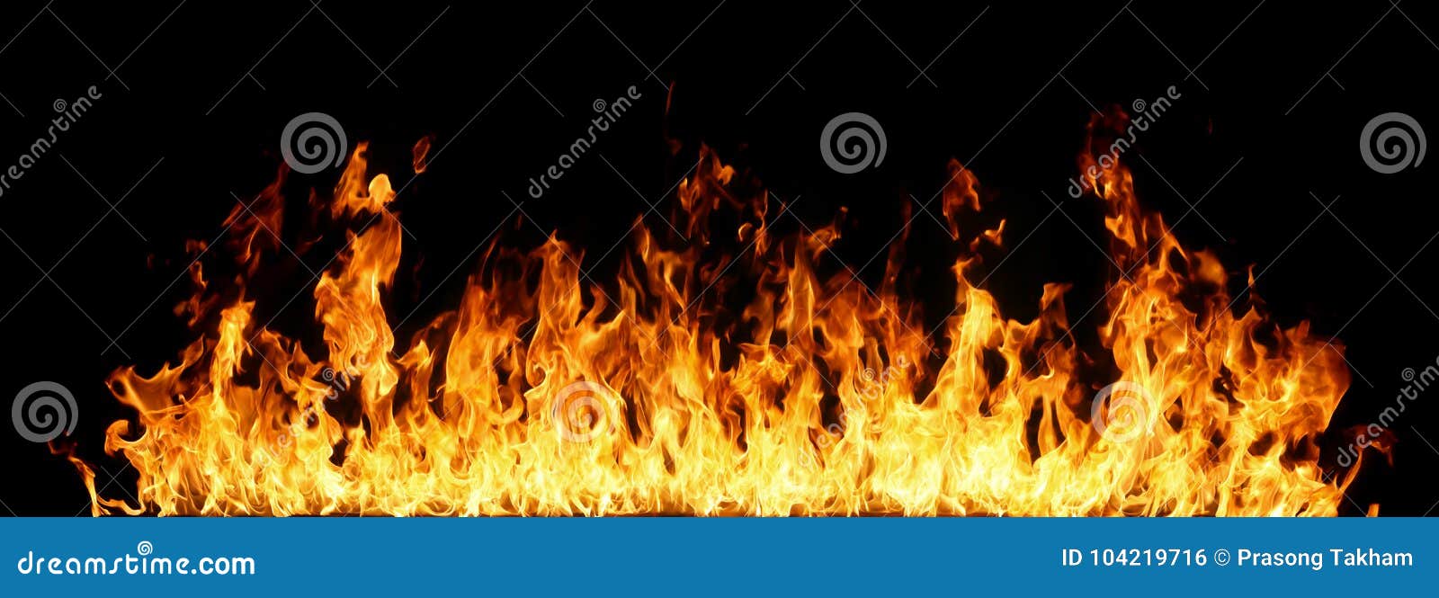 Fire Flames On A Black Background. Abstract Fiery Texture. Realistic ...